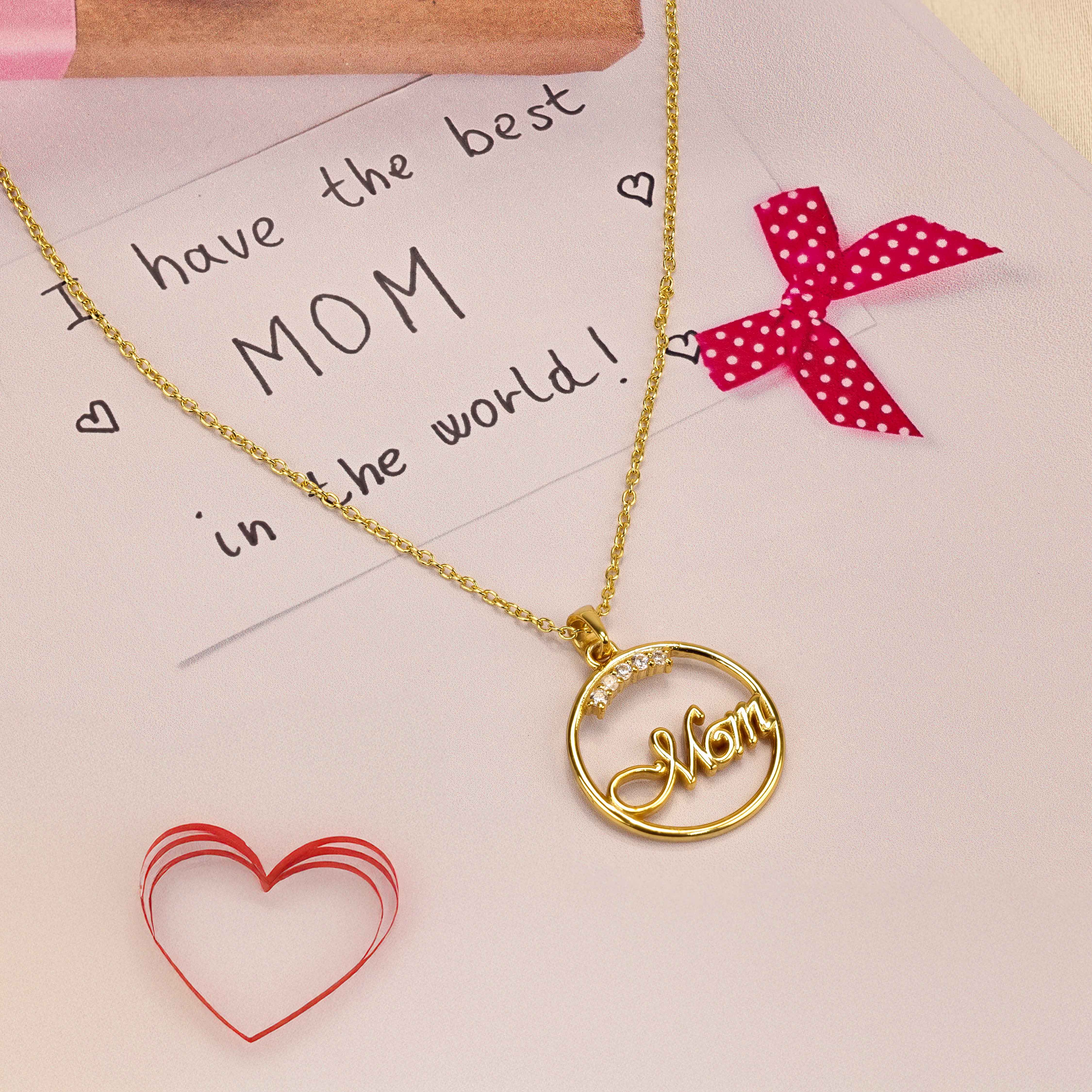 Buy Beloved Mom Gold Polish Silver Necklace - Mother's Day Collection ...