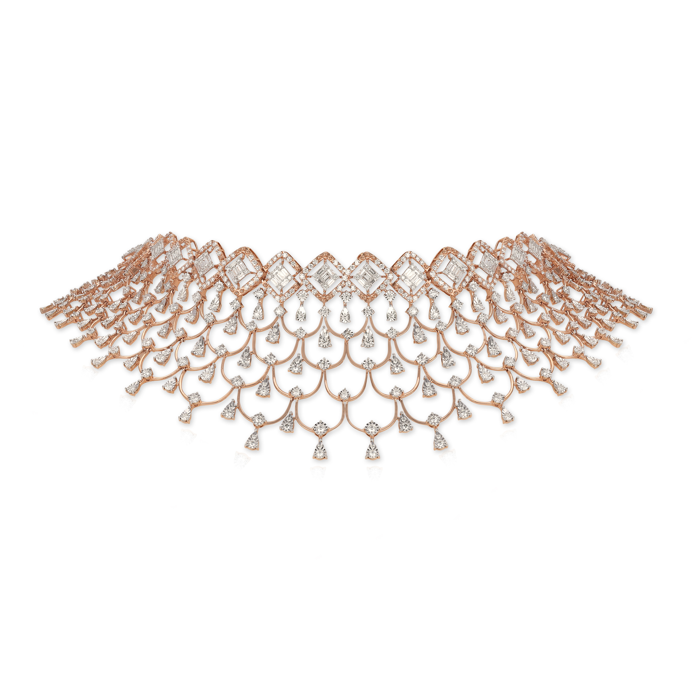 Buy Spectacular Four Tiered Diamond Necklace |GRT Jewellers