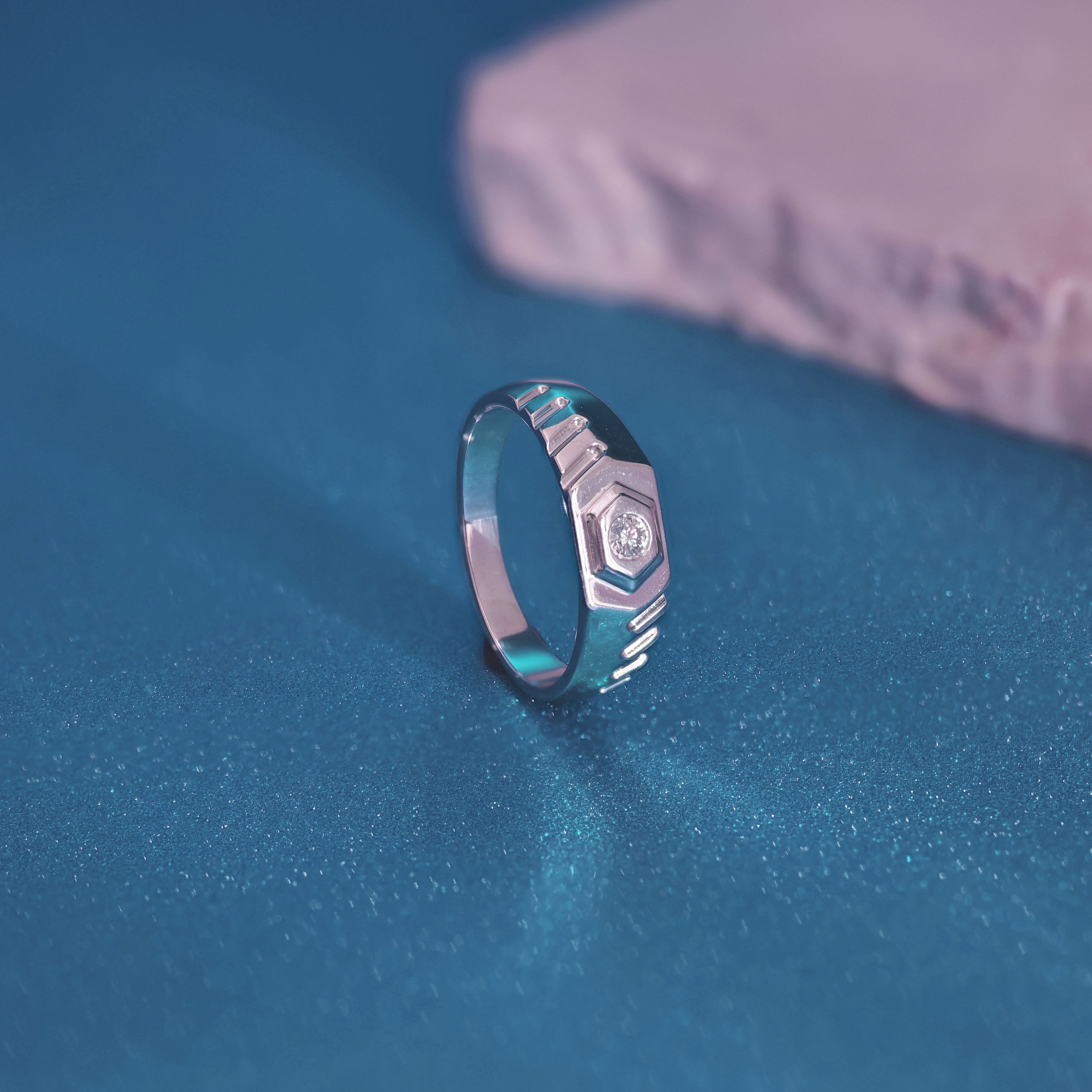 Buy Sparkling Diamond on Sleek Platinum Ring|GRT Jewellers