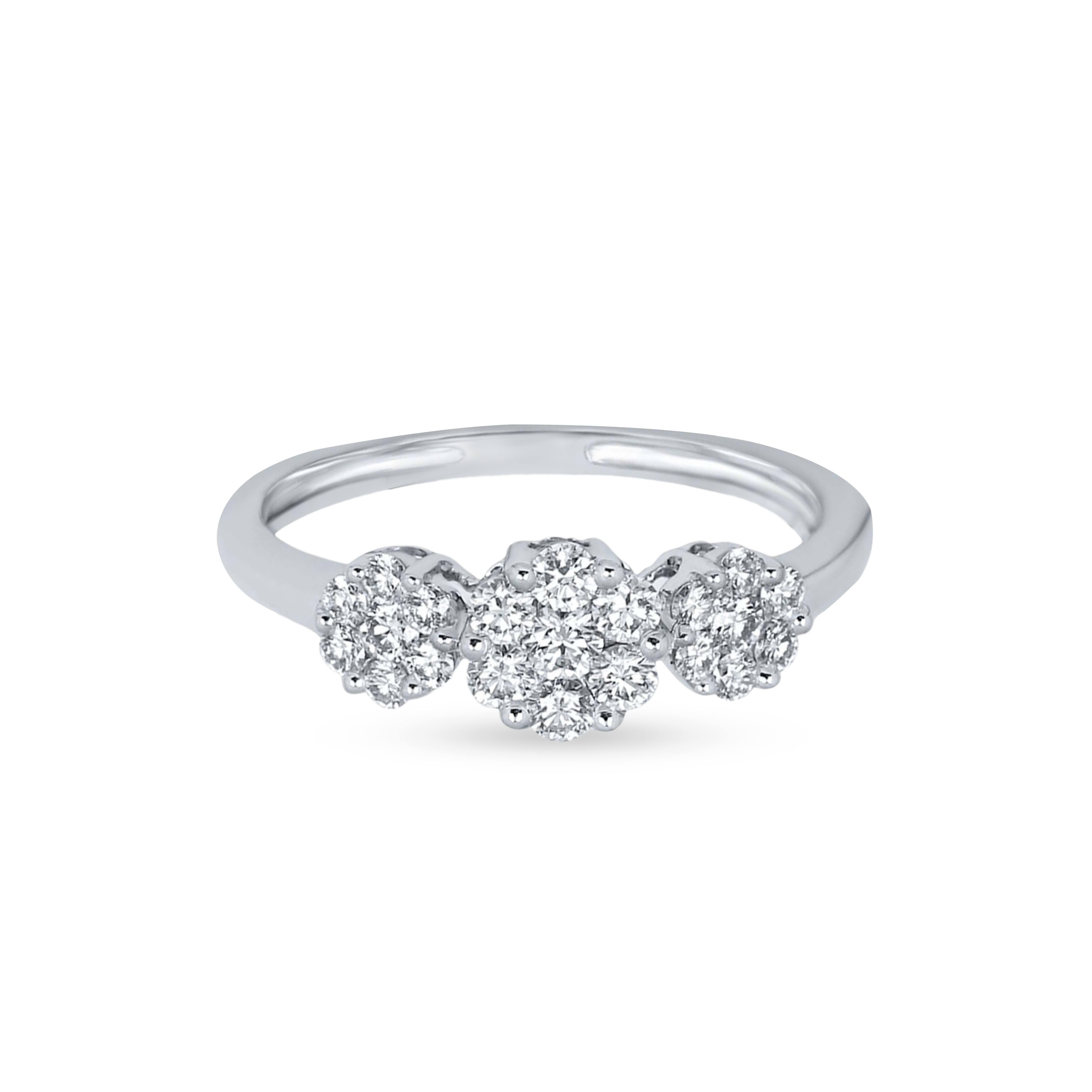 Buy Aesthetic Tri Floral Design Diamond Ring |GRT Jewellers