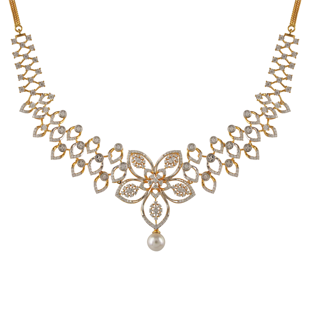 Buy Dazzling Floral Design Diamond Necklace |GRT Jewellers