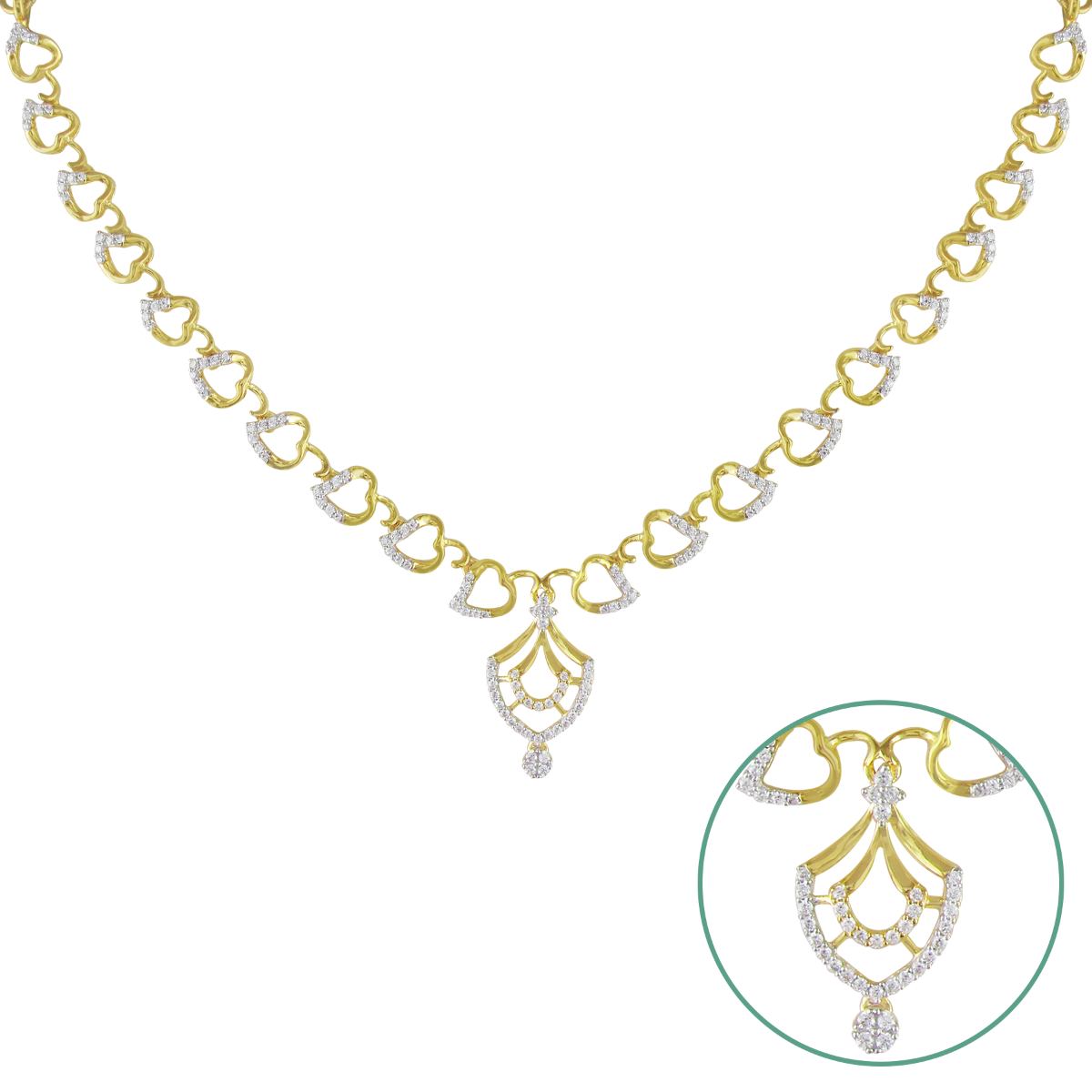 Buy Glitzy Heartin Diamond Necklace |GRT Jewellers