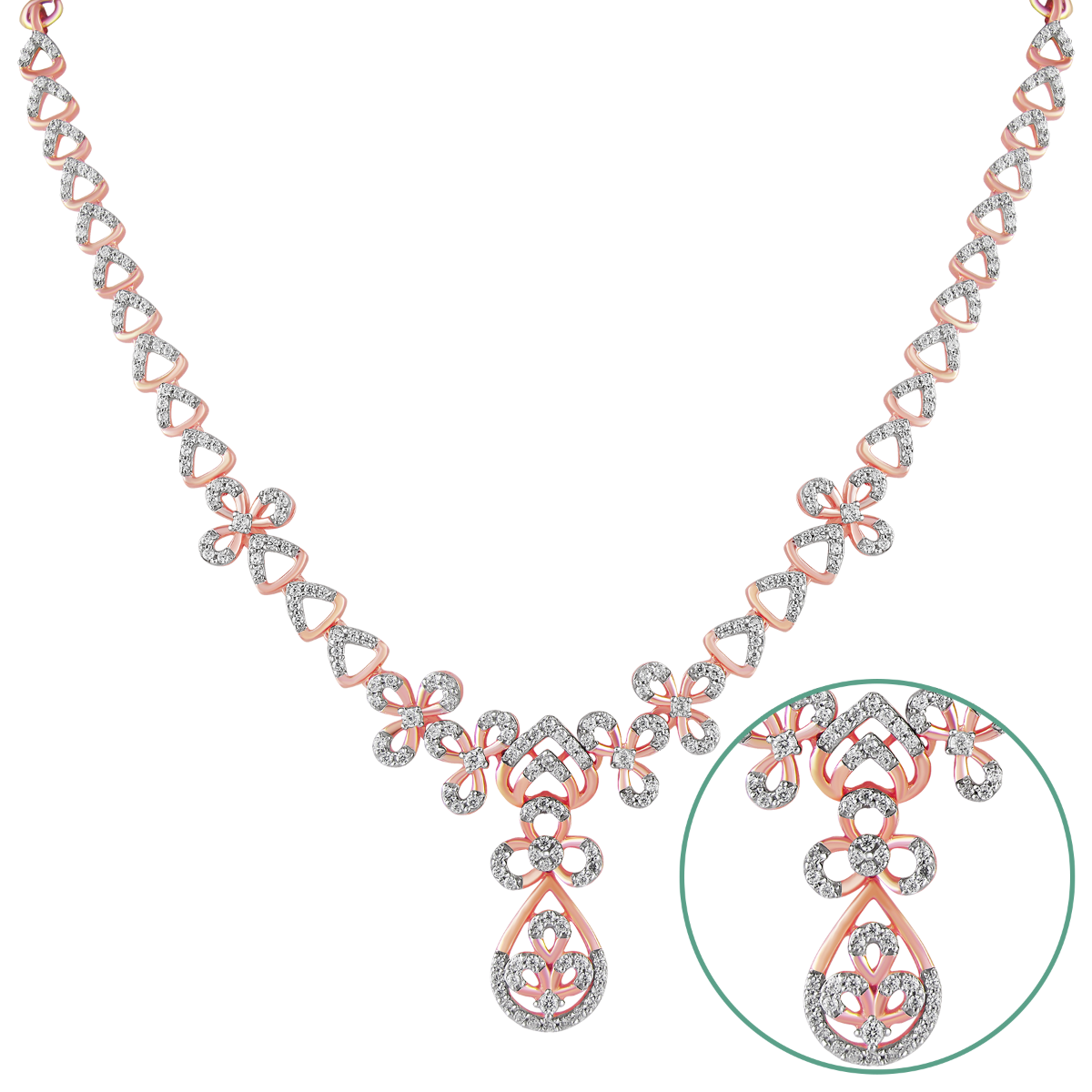 Buy Ethereal Triple Petal Diamond Necklace |GRT Jewellers