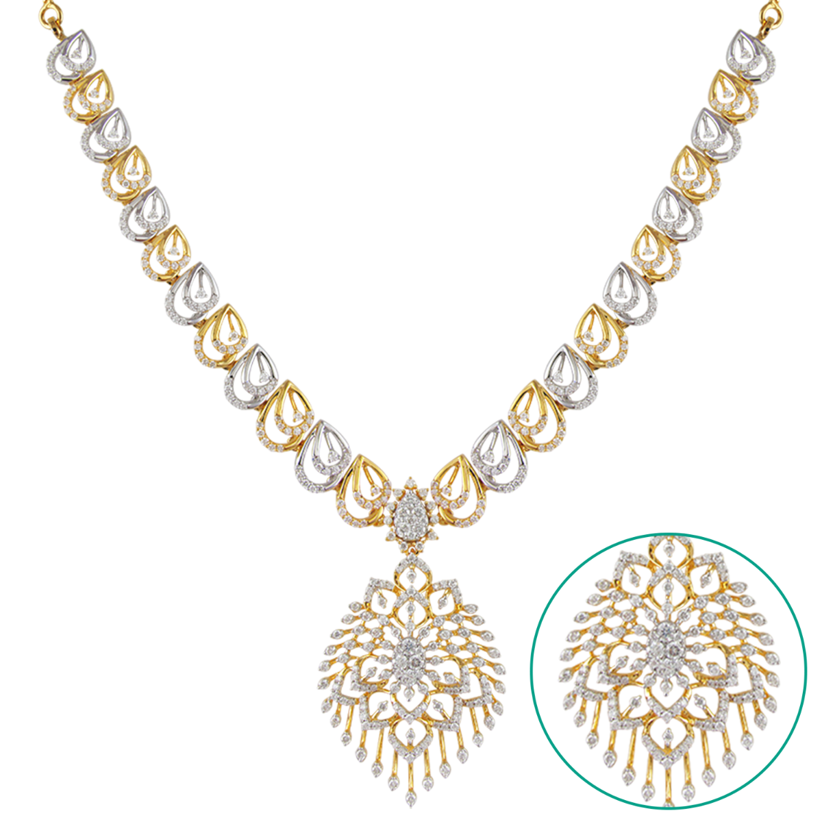 Buy Exquisite Floral Diamond Necklace |GRT Jewellers