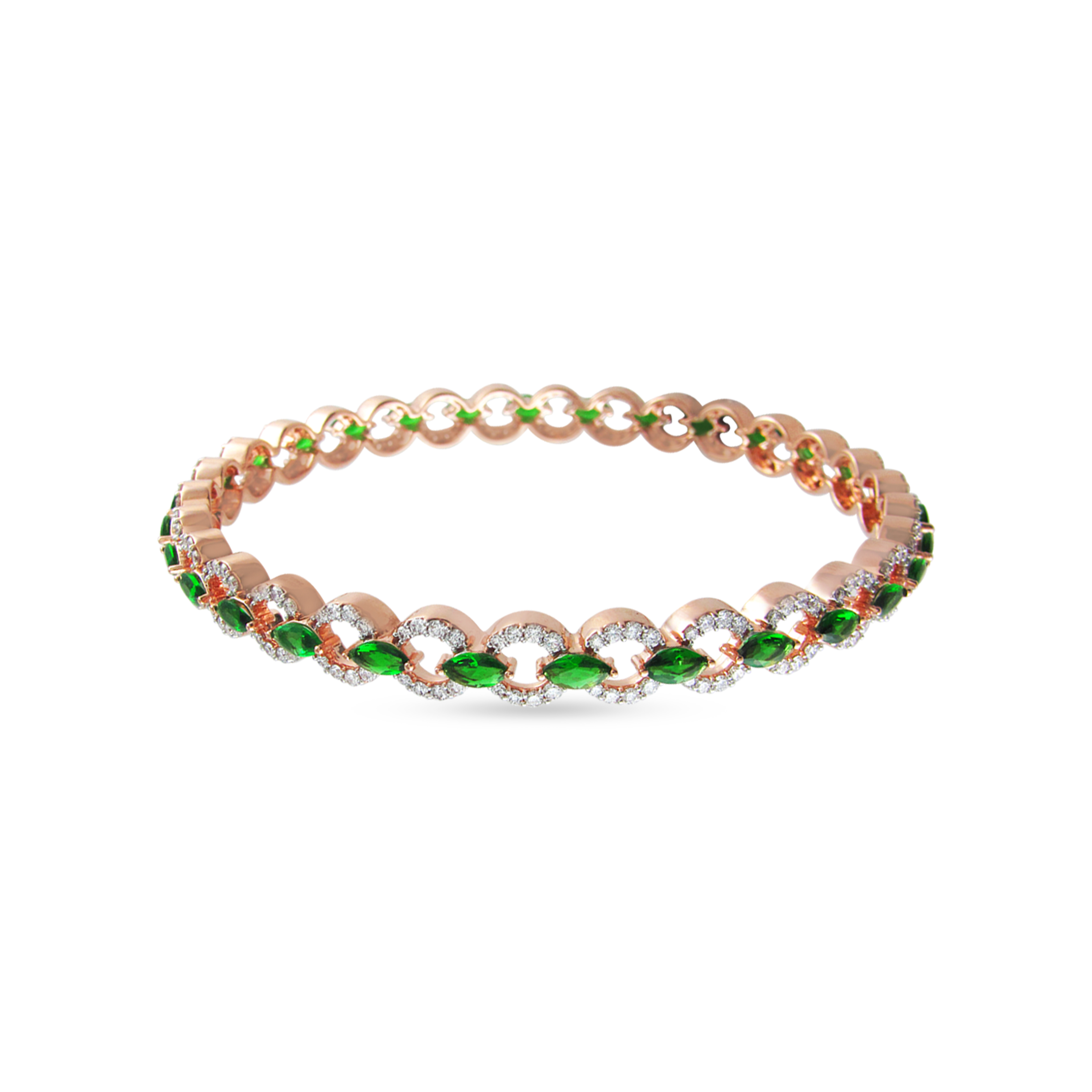Buy Scintillating Green Stone Diamond Bracelet |GRT Jewellers