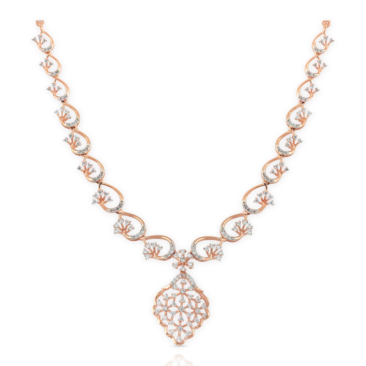 Enthralling Floral Diamond Necklace