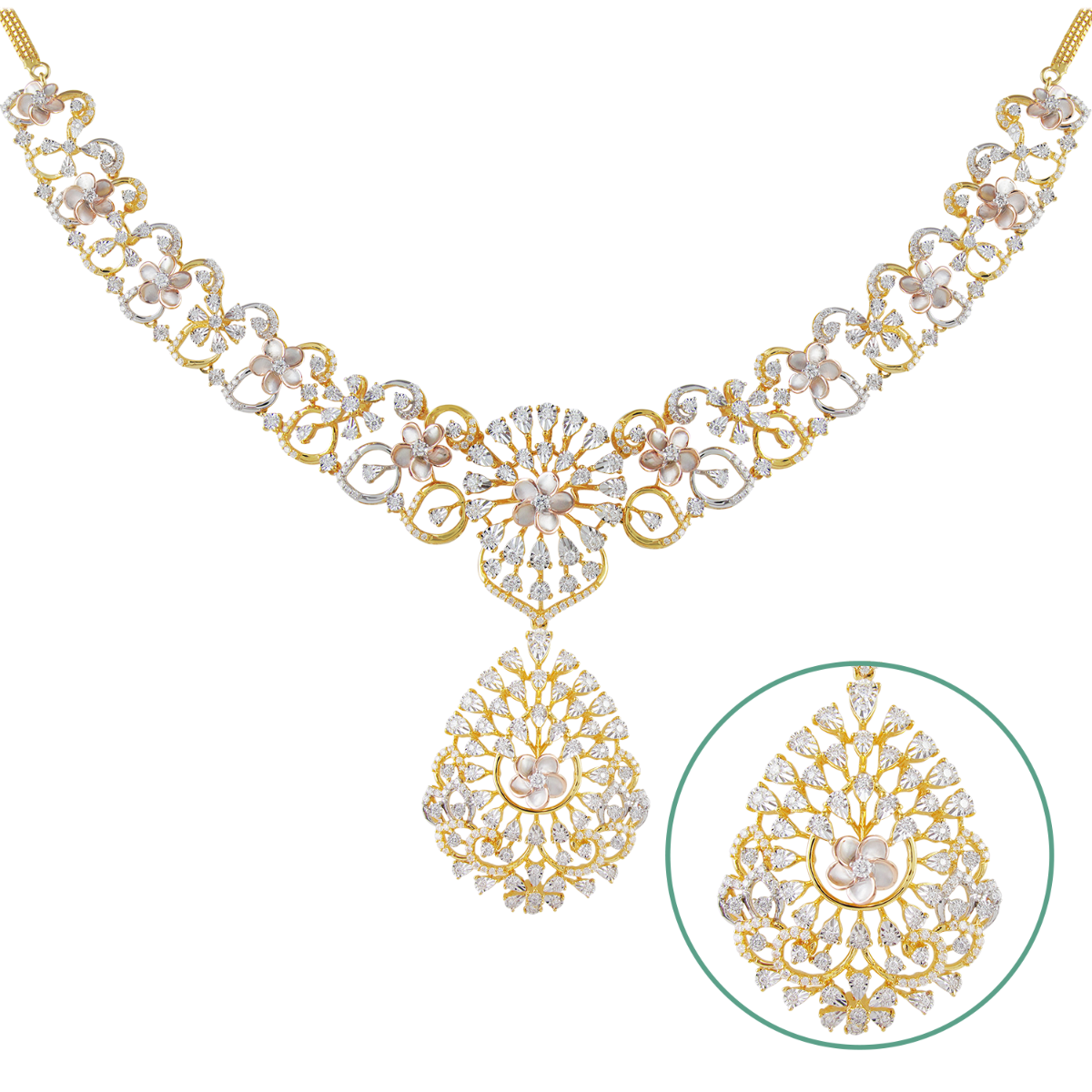 Effulgent Mini Floral Diamond Necklace