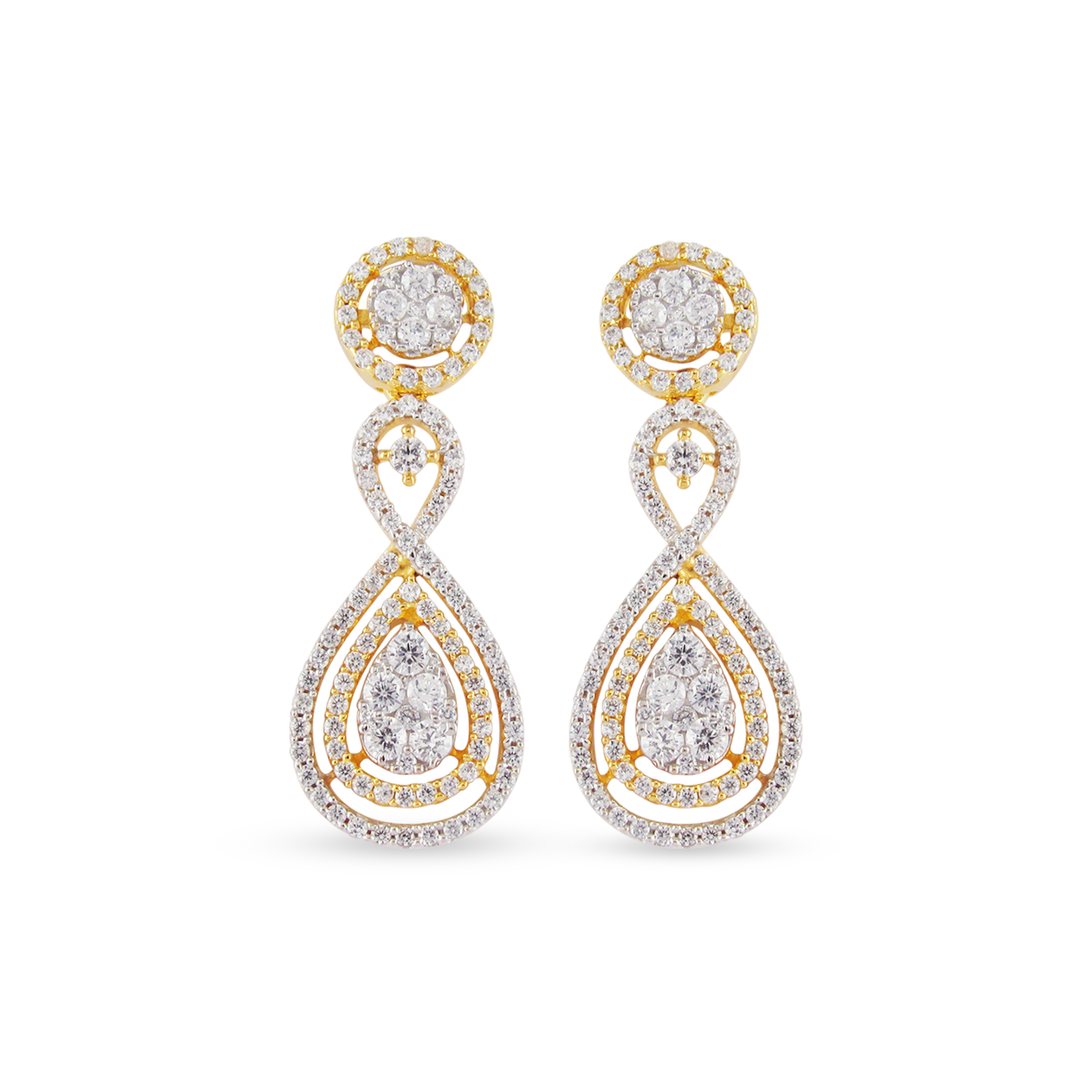 Buy Lambent Infinity Diamond Earrings |GRT Jewellers