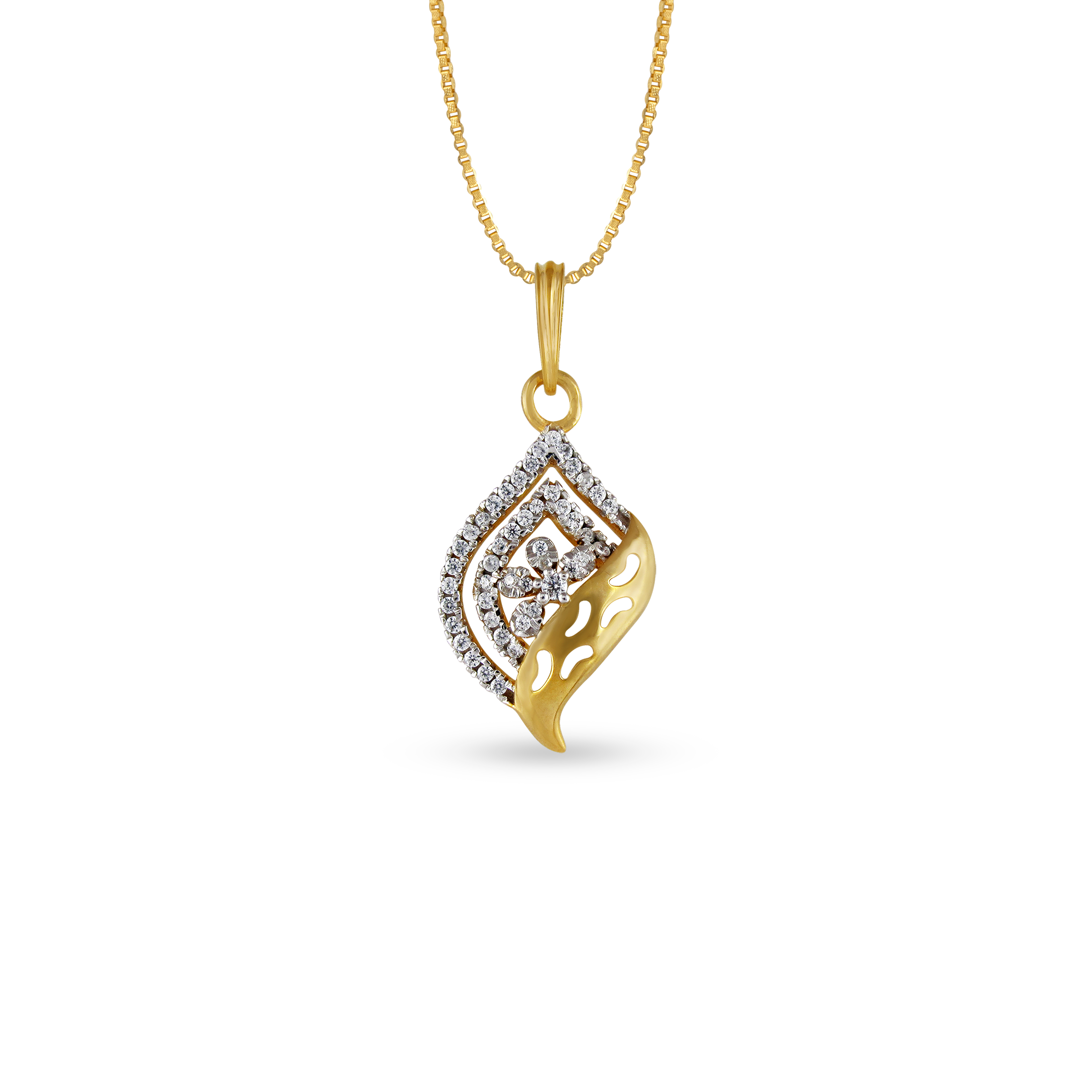 Buy Fashionable Semi Floral Diamond Pendants |GRT Jewellers