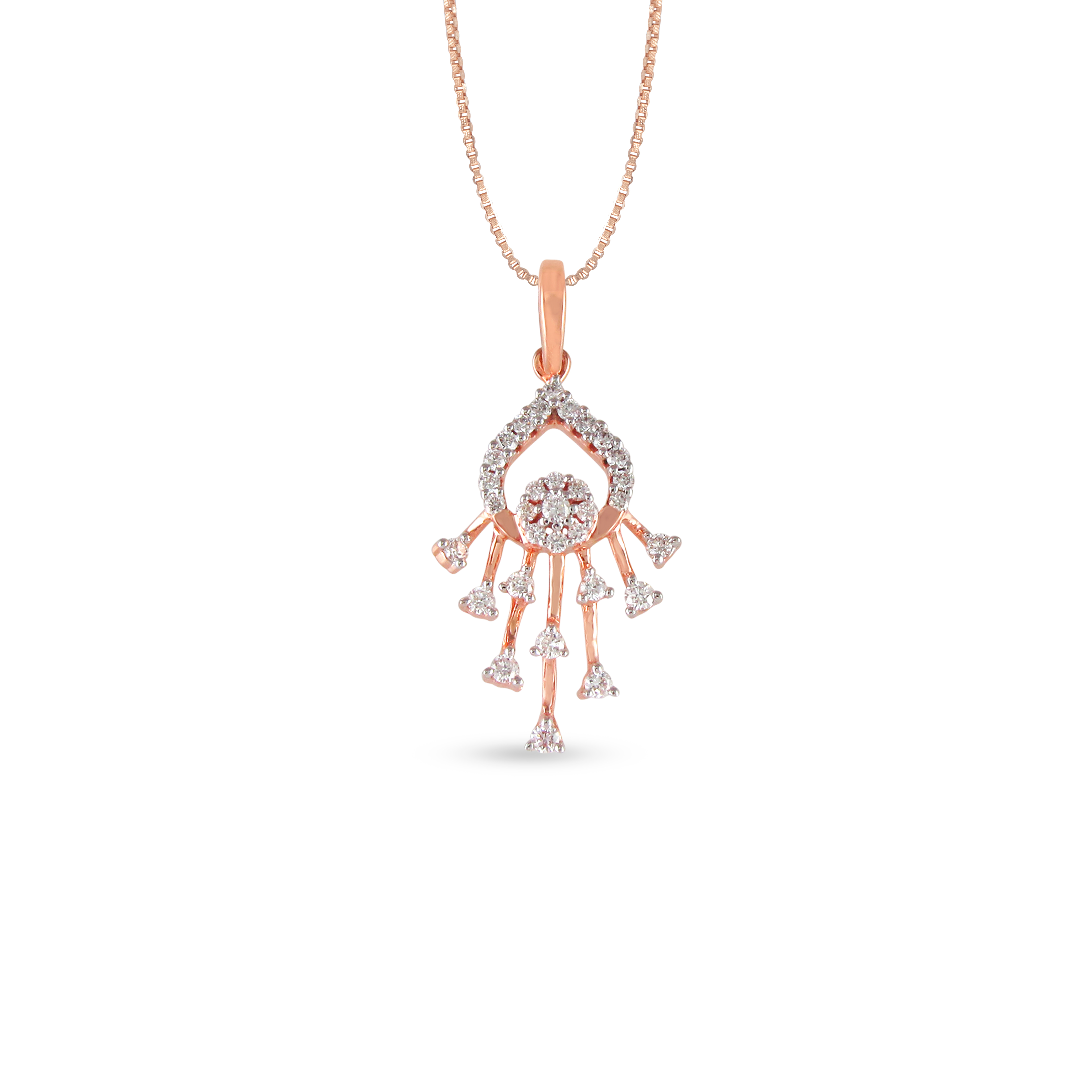 Buy Ethereal Inverted Floral Diamond Pendants |GRT Jewellers