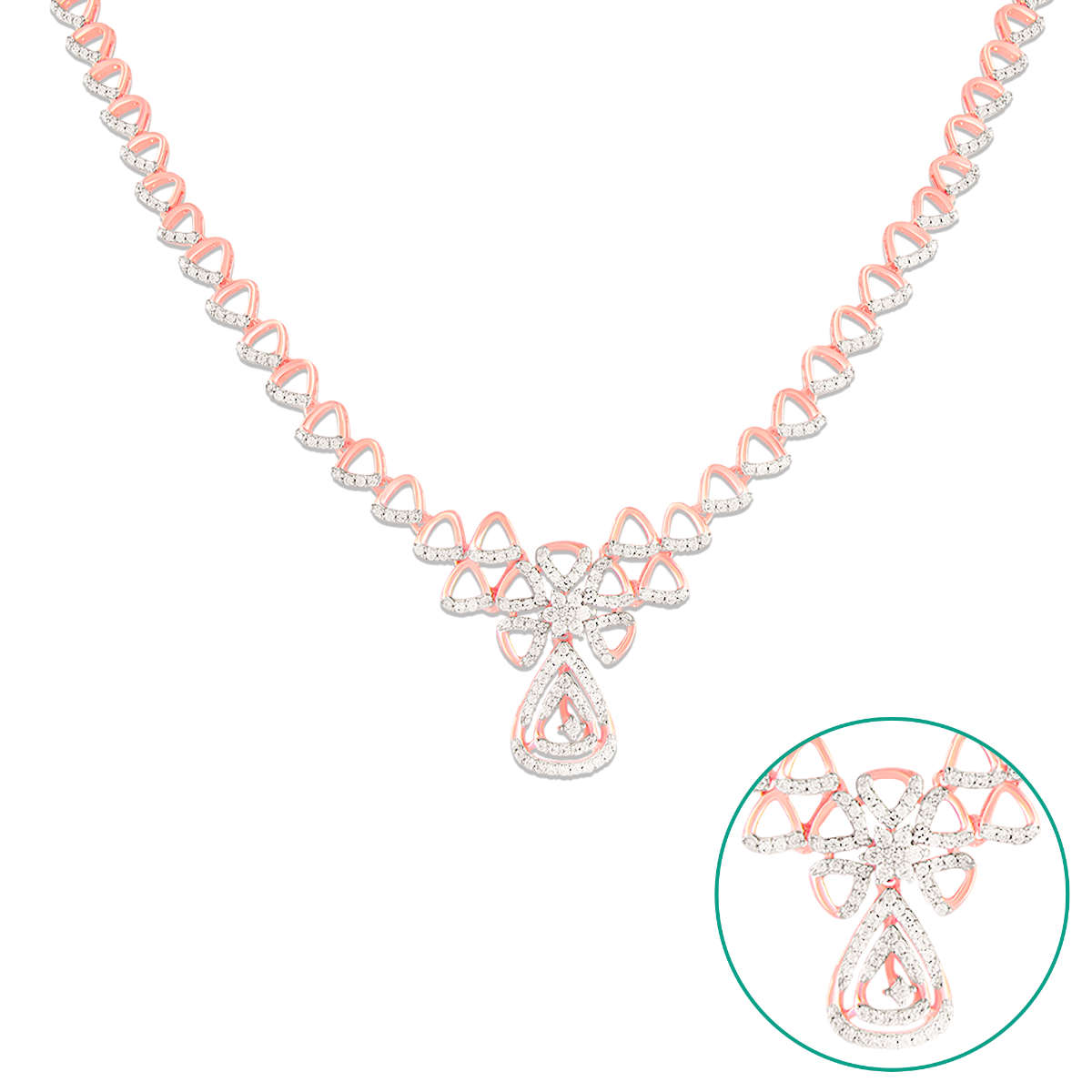 Buy Classic Triangular Pattern Diamond Necklaces |GRT Jewellers