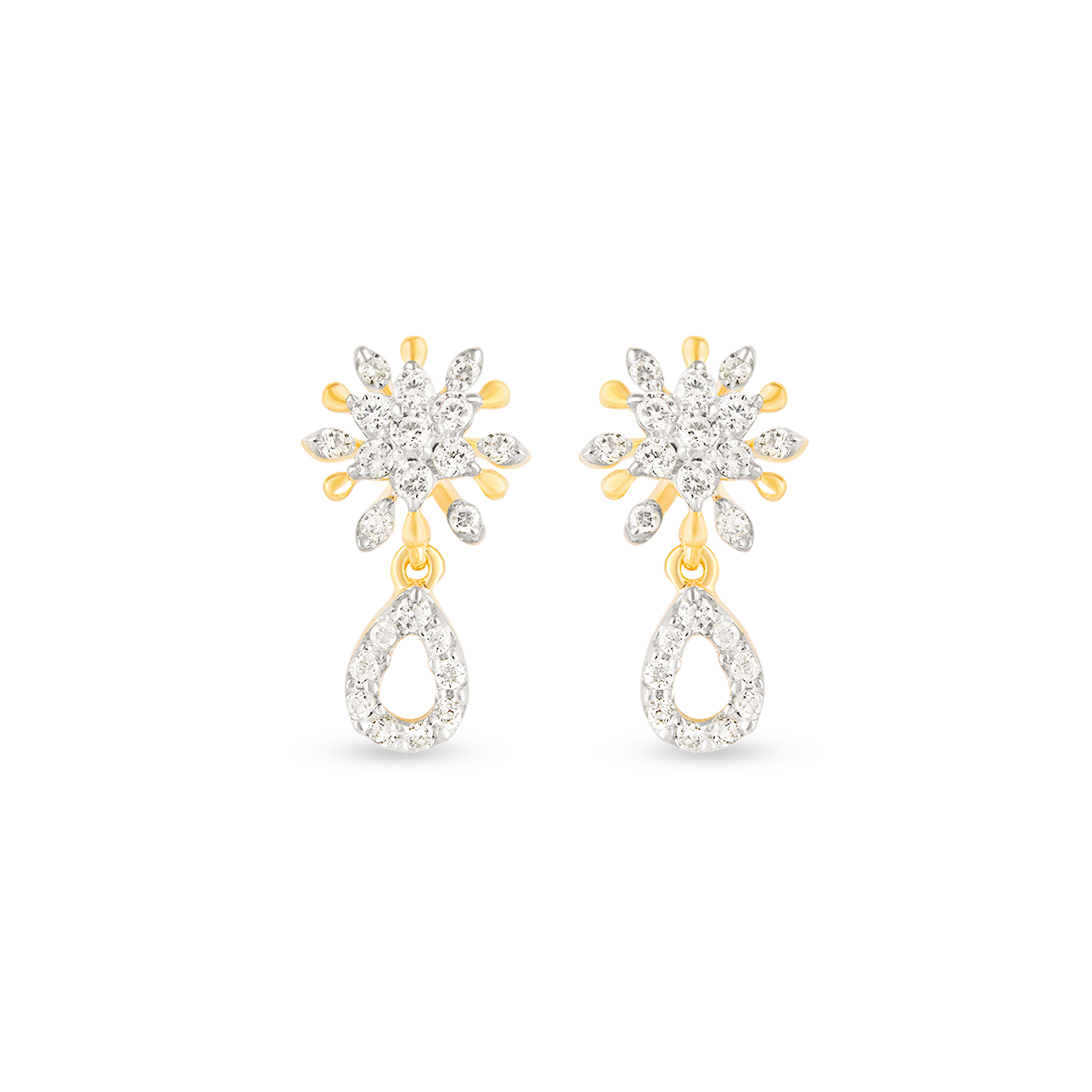 Buy Alluring Floral Diamond Earrings |GRT Jewellers
