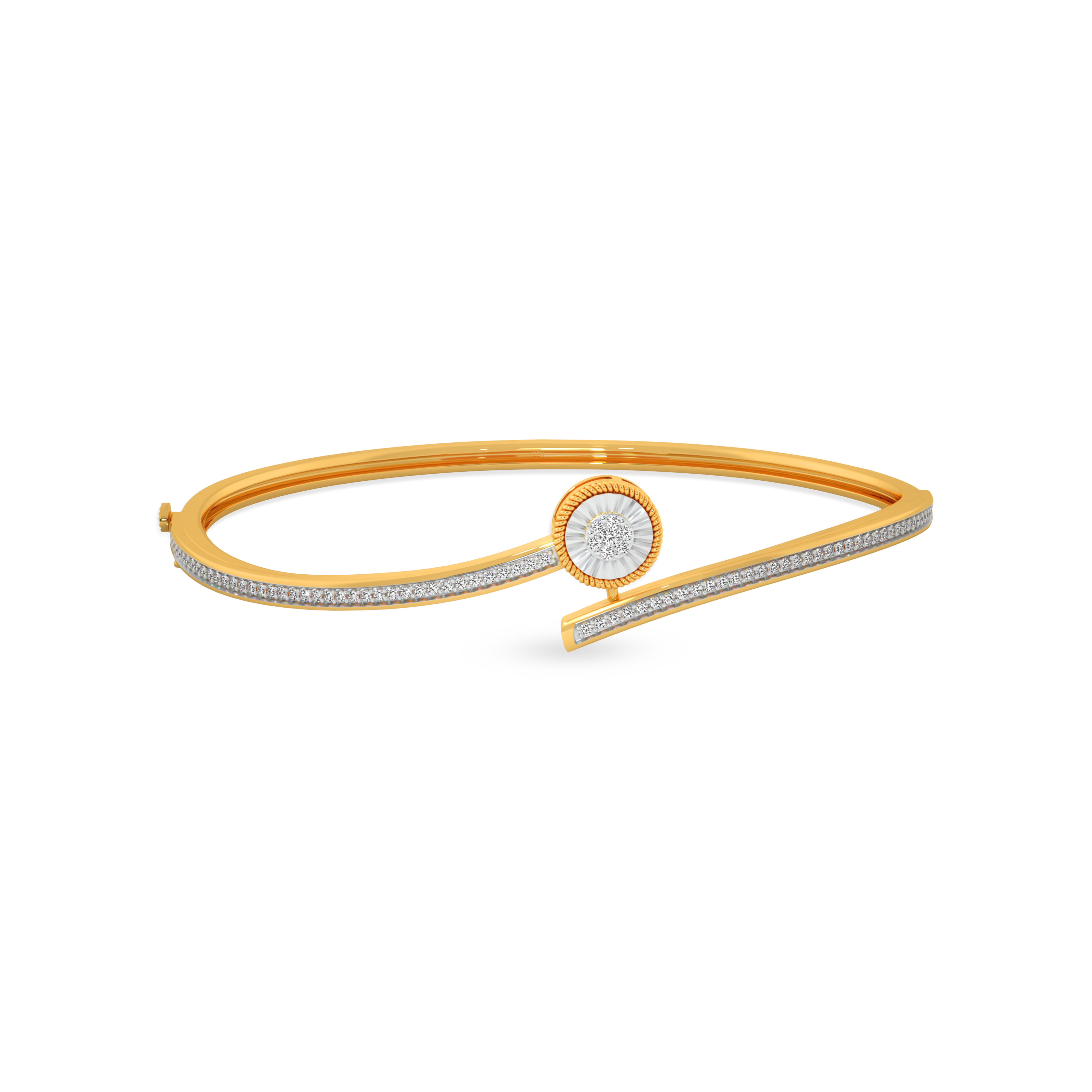 Magnificent Circular pattern Gold Bracelet Customization 736A000988-1