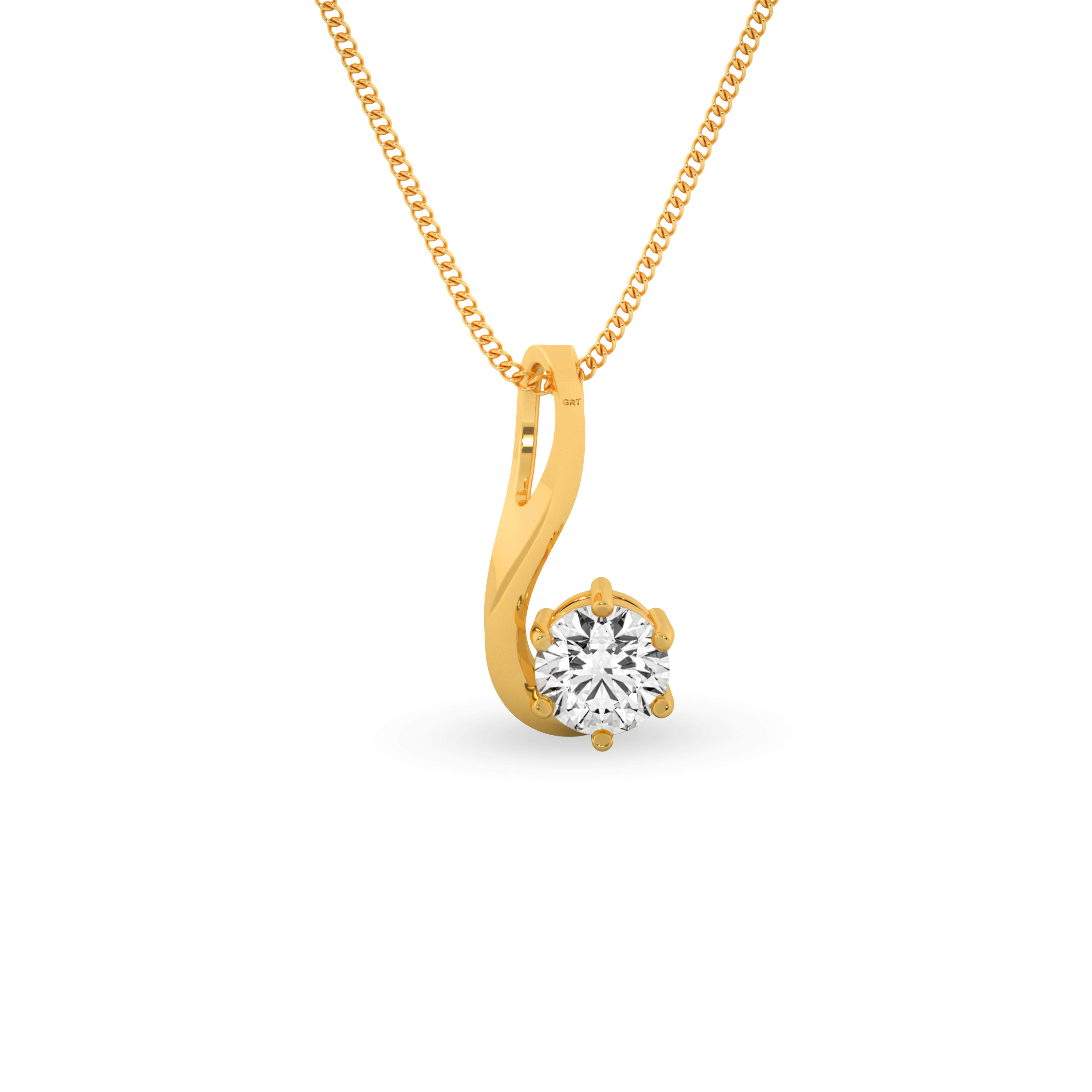 Enchante Luminous Embrace Round Cut Solitaire Diamond Pendant