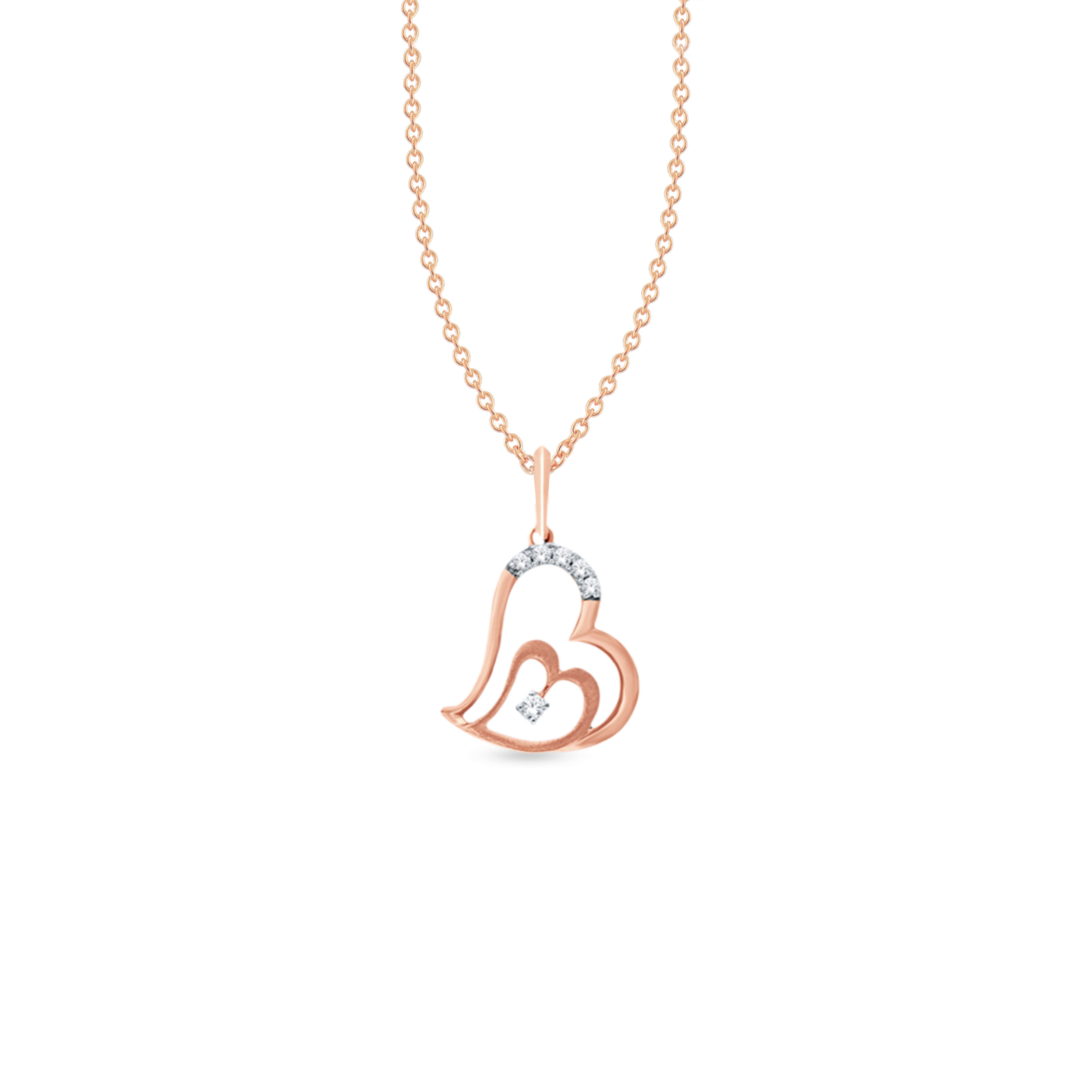 Stellar Dual Heart Diamond Pendant Customization 736A001813-1