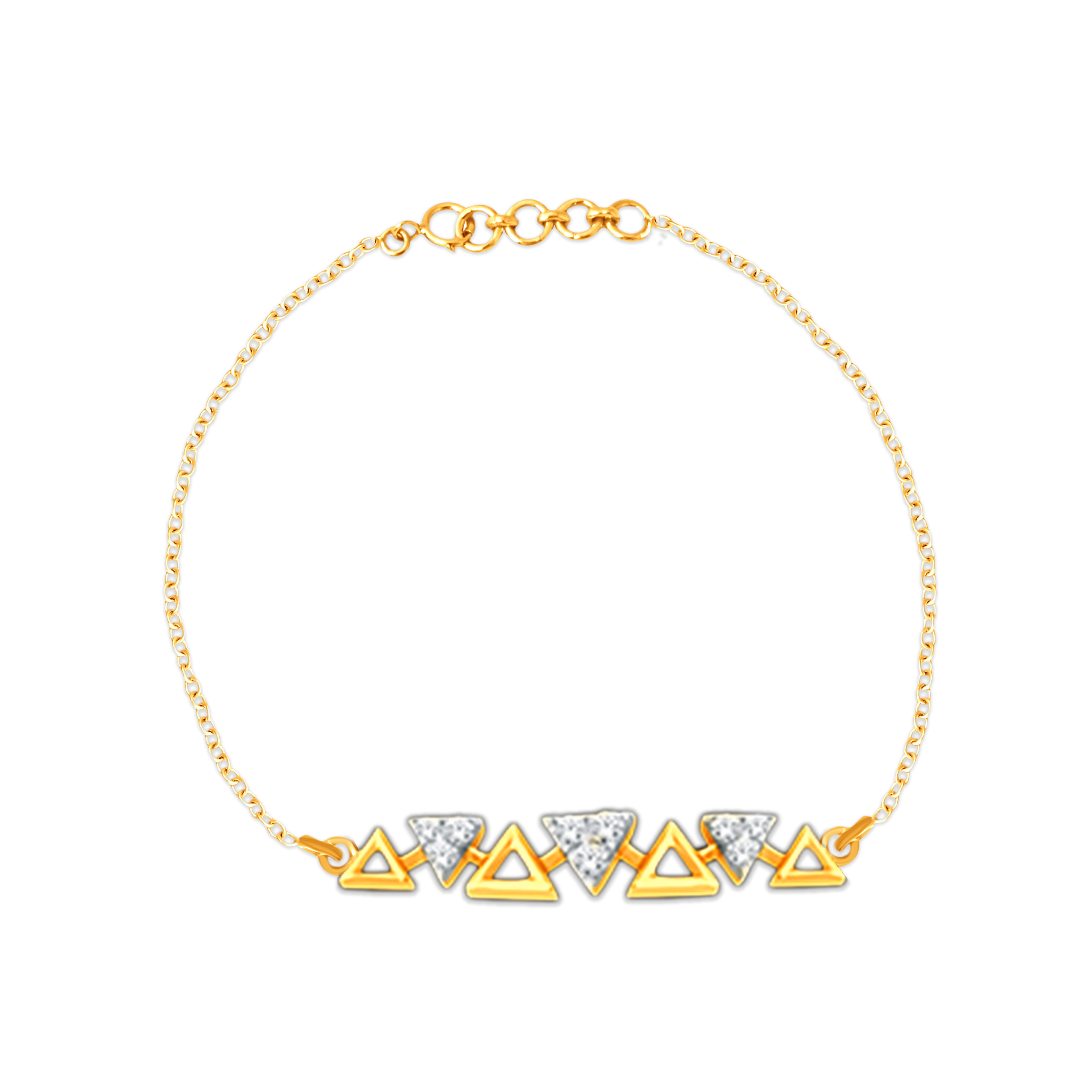 Appealing Triangular Pattern Diamond Bracelet Customization 736A002025-1