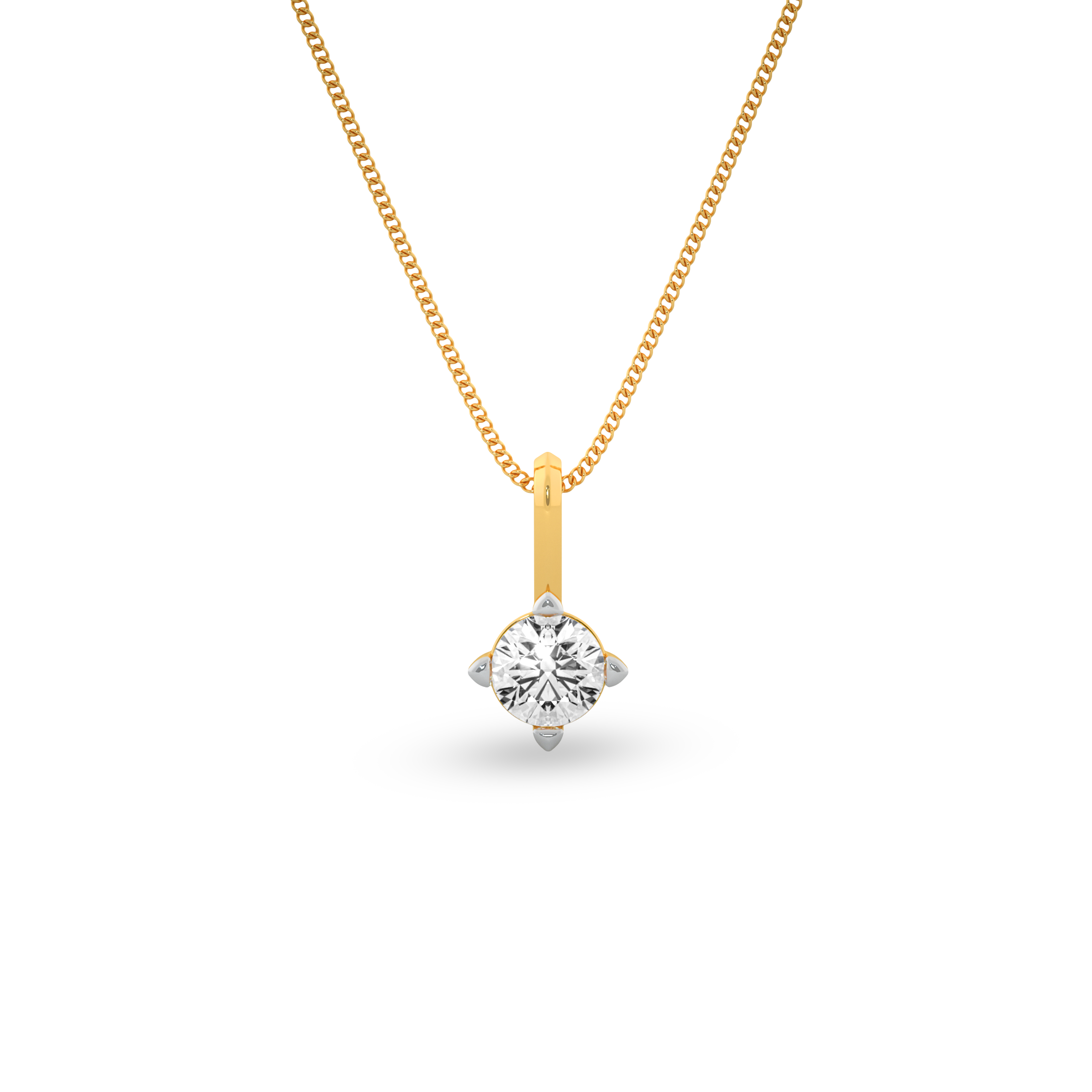 Gleaming Grace Round Cut Solitaire Diamond Pendant