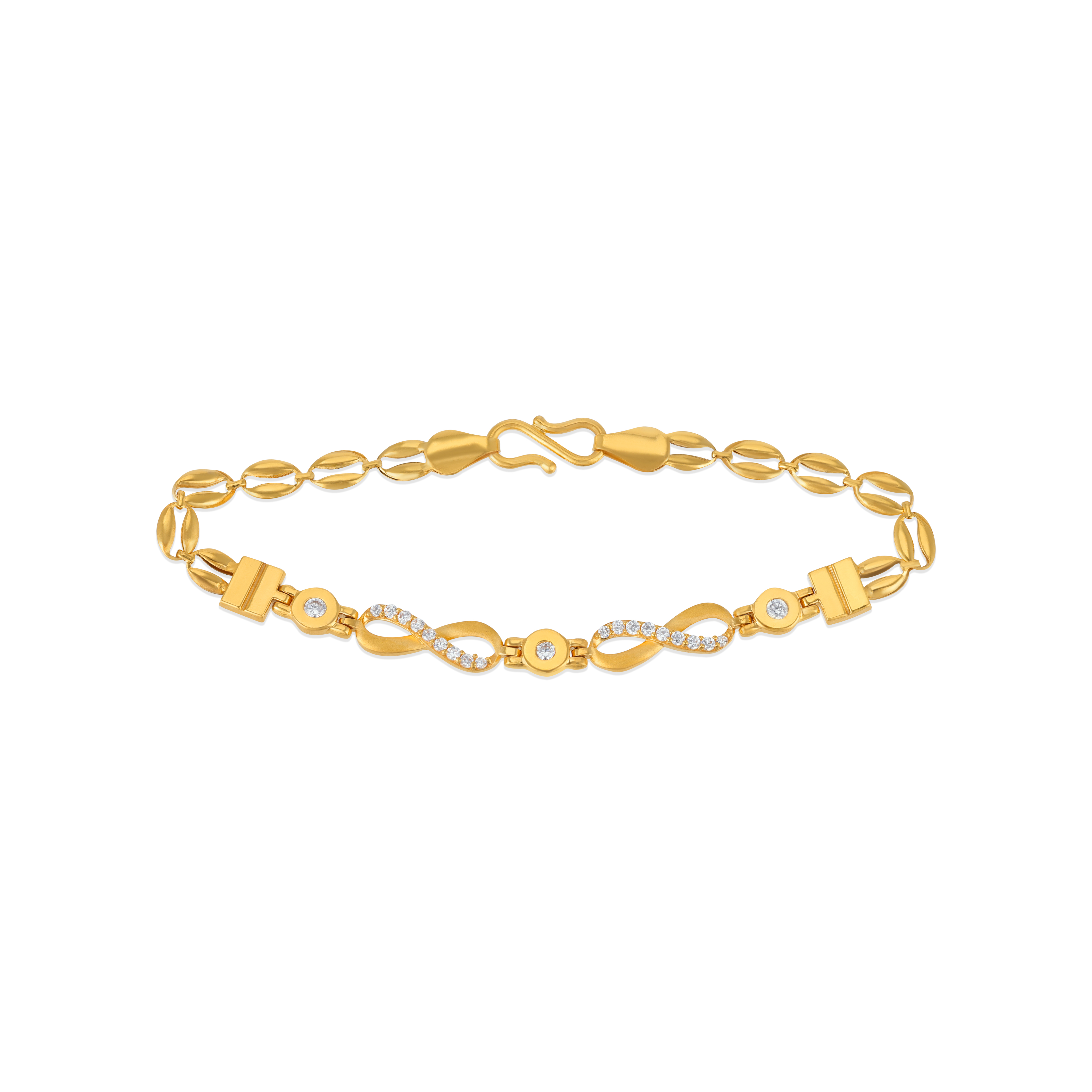 Shop Infinity Loop Chain Type Gold Bracelets | Designer Gold Bracelet | GRT