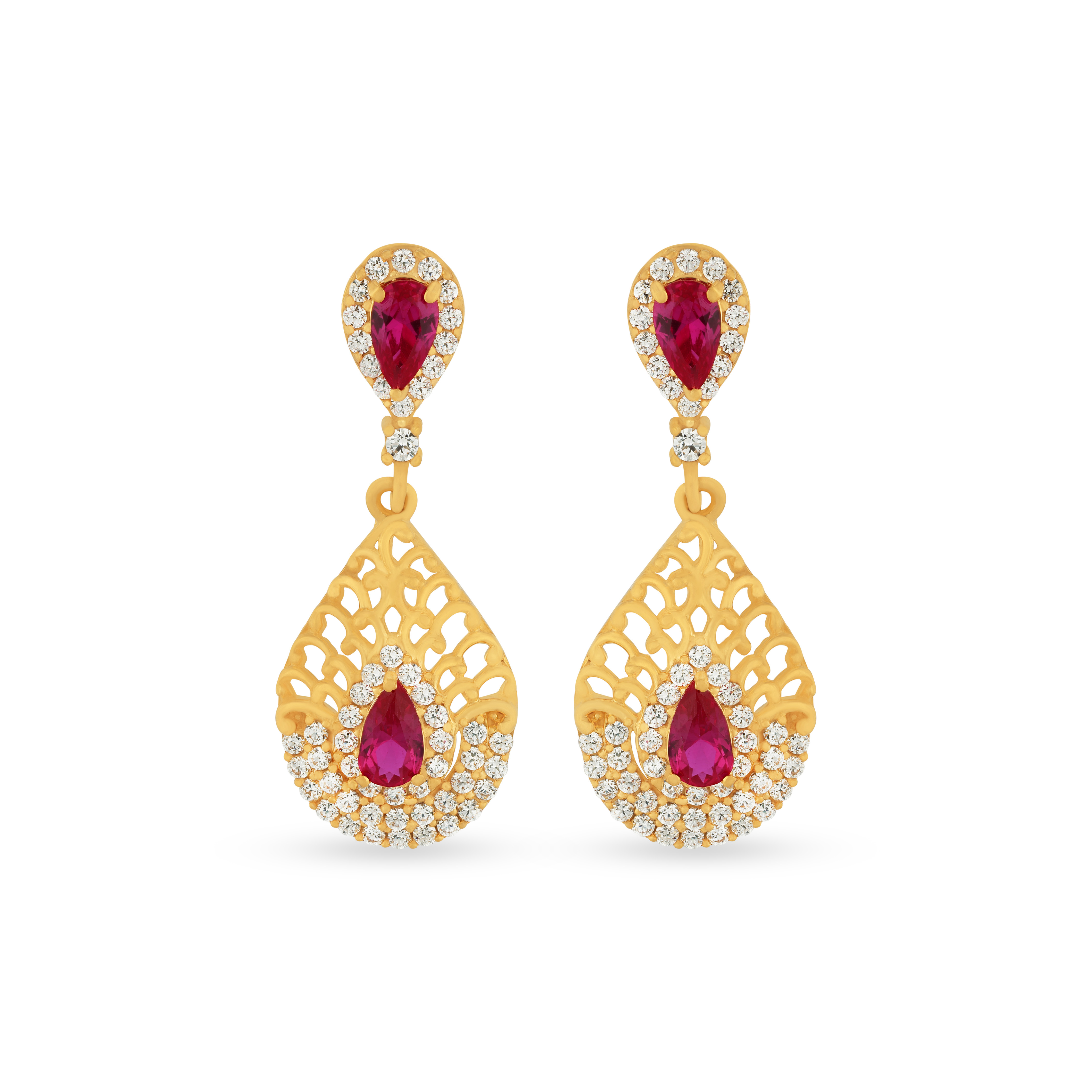 Buy Marvelous Tear Drop Gold Earrings |GRT Jewellers