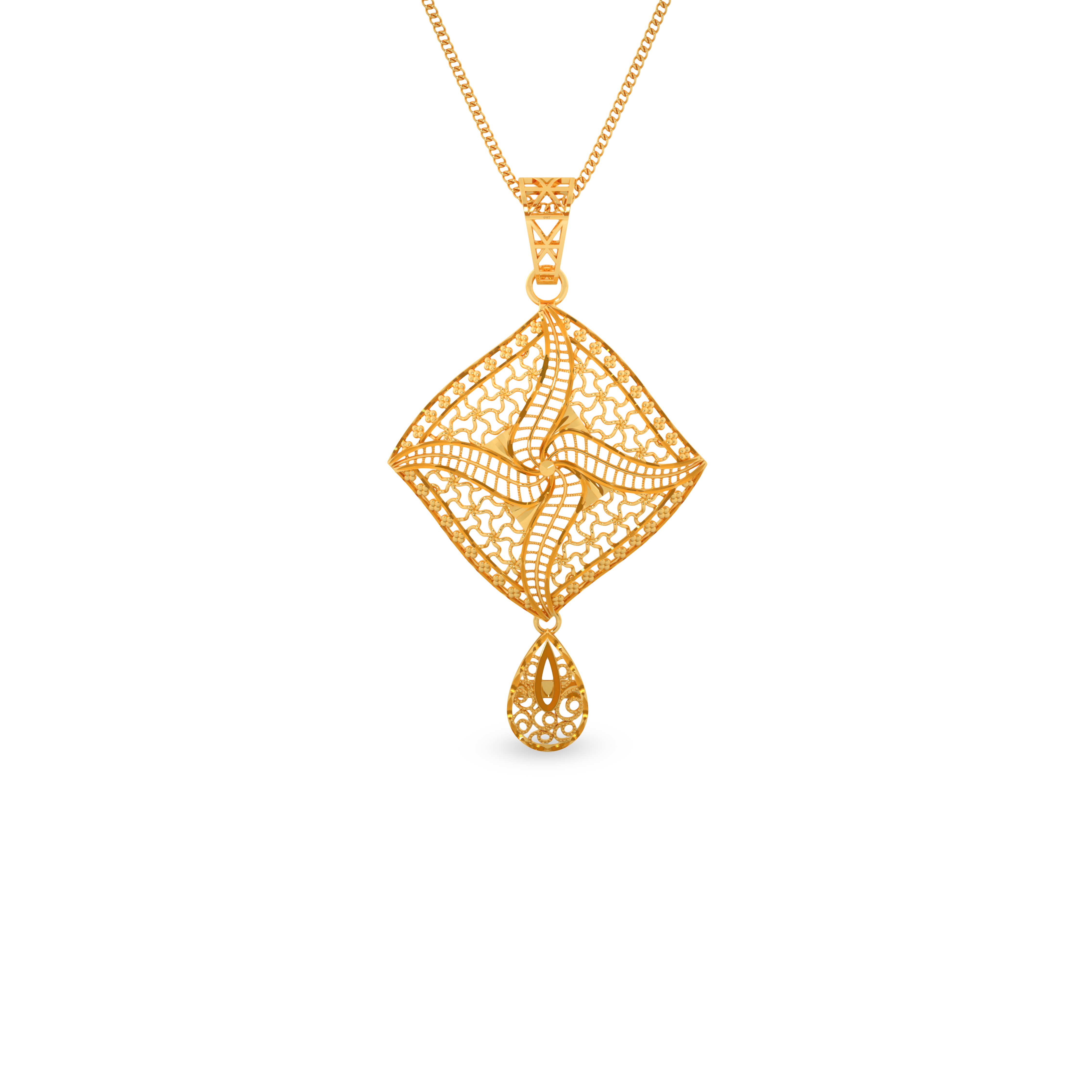 Buy Fancy Geometric Design Gold Pendants |GRT Jewellers