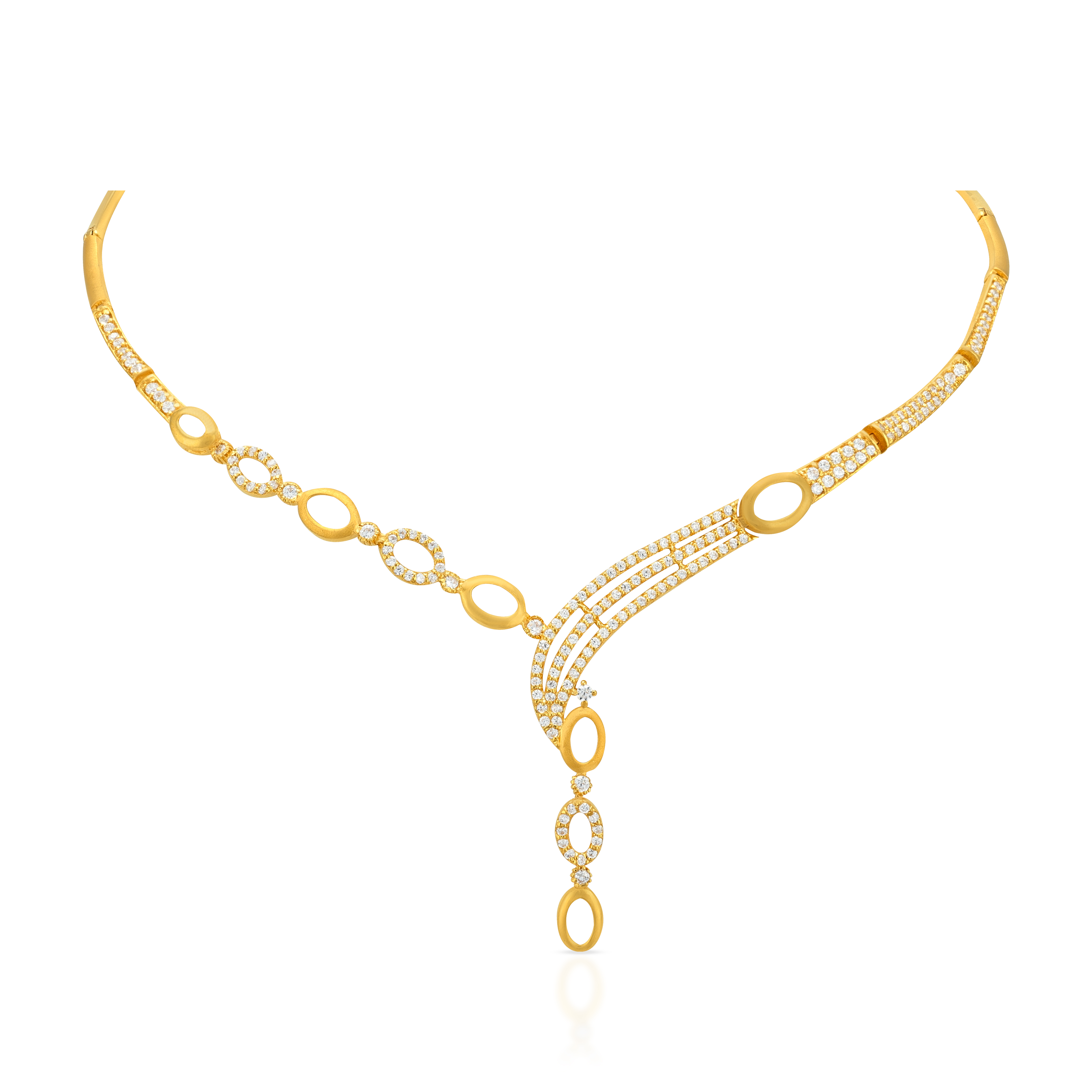 Buy Delightful Glint Stone Gold Necklace |GRT Jewellers