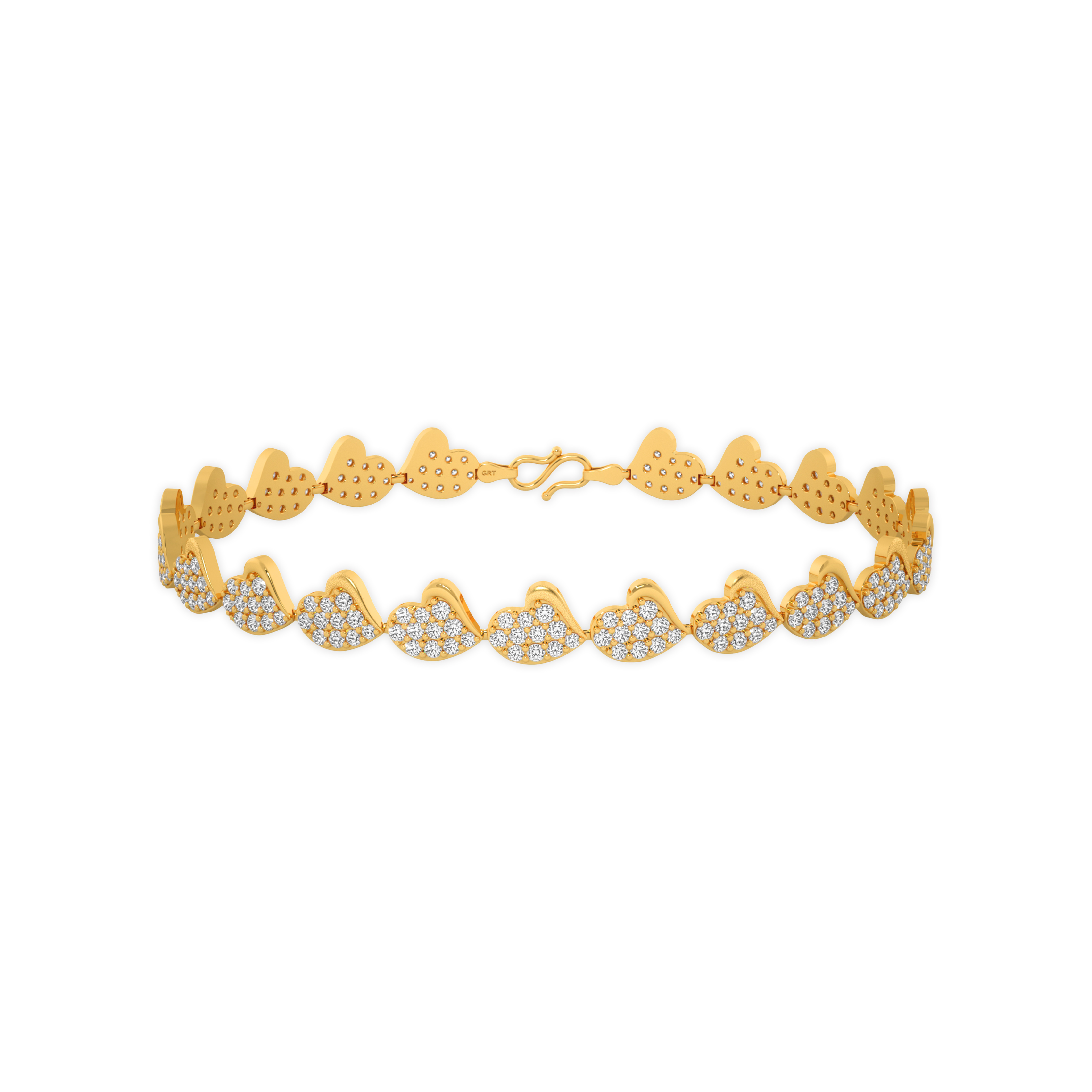Buy Shimmering Multi Heart Gold Bracelets |GRT Jewellers