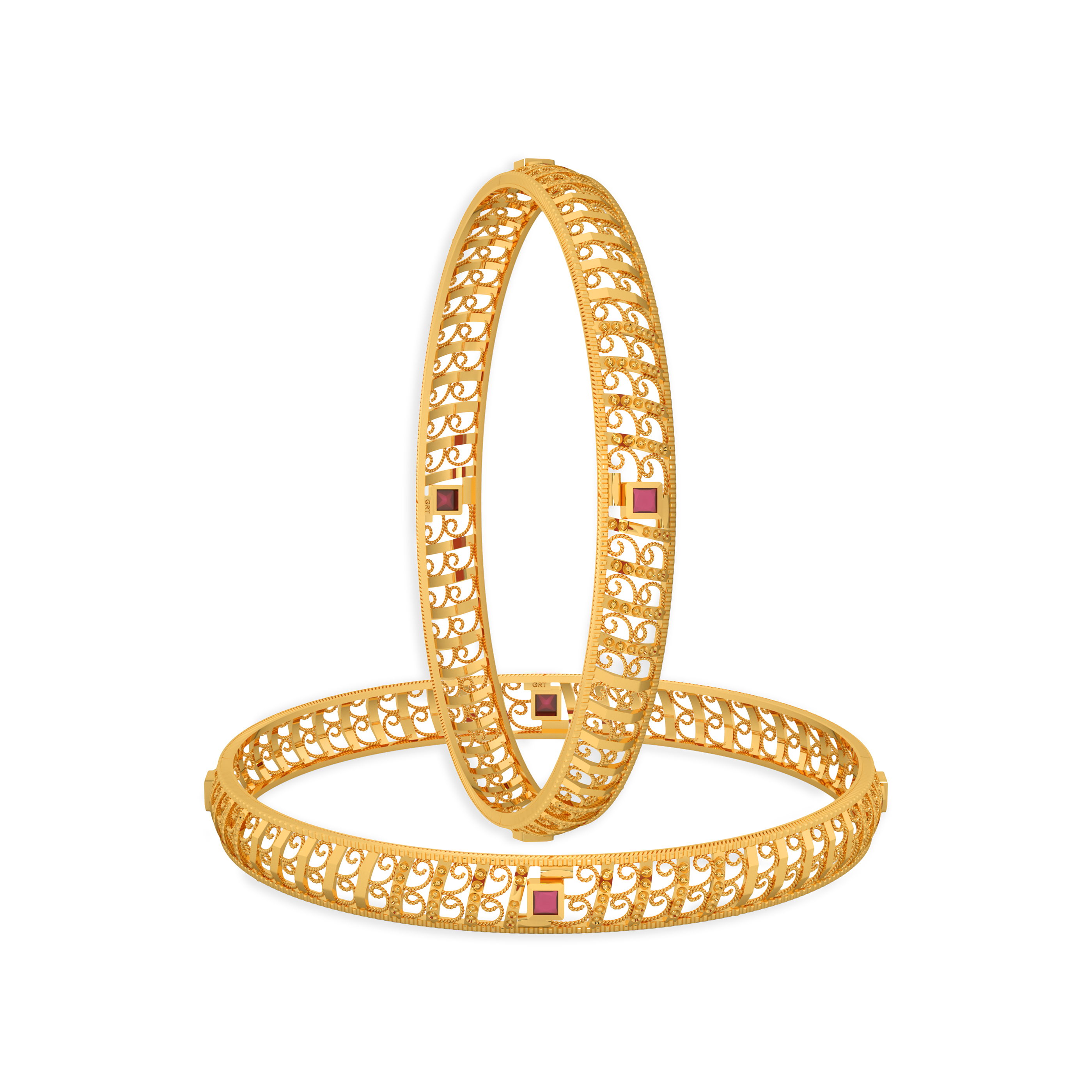 GRT Jewels Presents Alluring Dull Finish Gold Bangles for Women | Shop Now