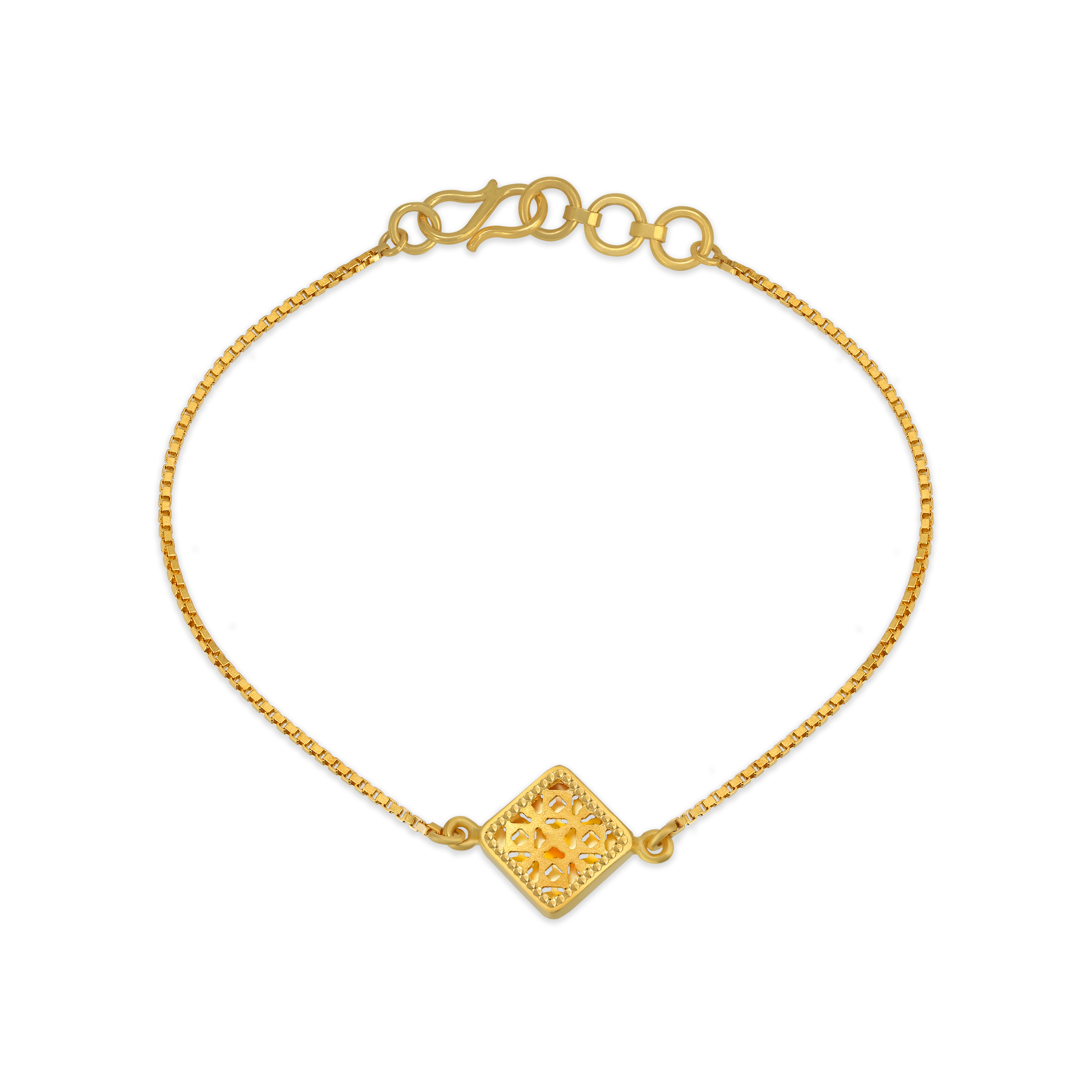 Buy Charismatic Rhombus Pattern Gold Bracelet |GRT Jewellers