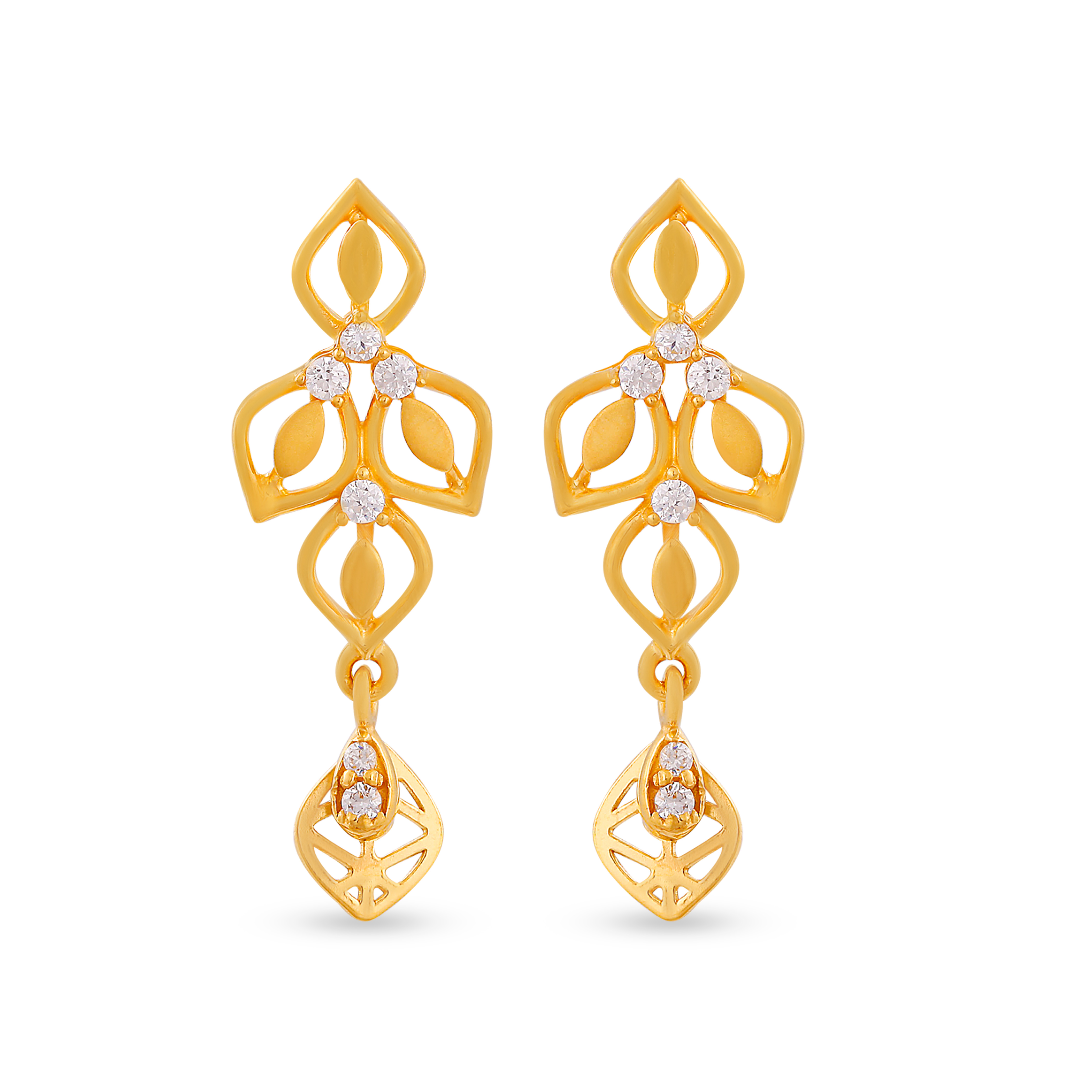 Buy Gleaming Stone Gold Earrings | GRT Jewellers