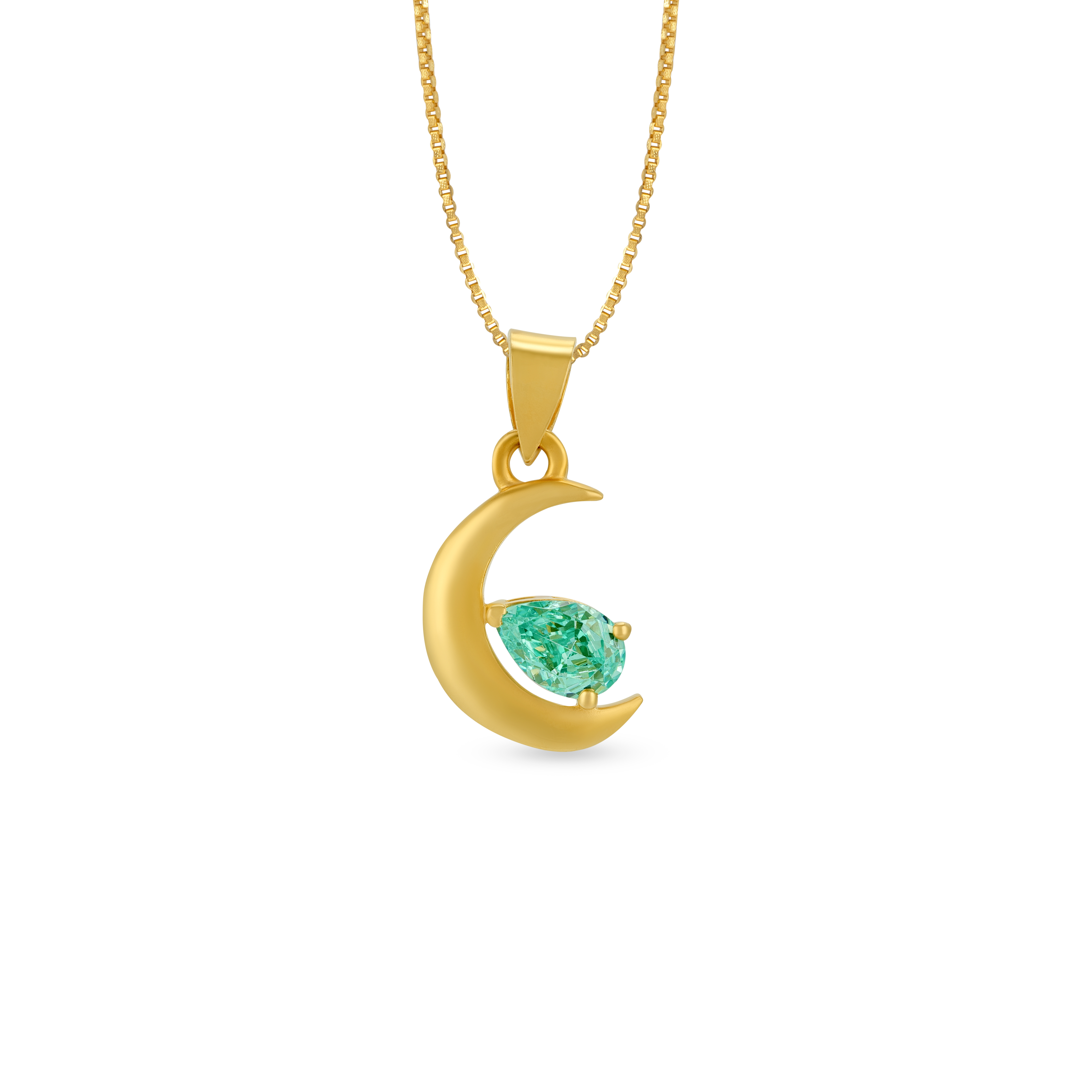 Buy Trendy Crescent Moon Gold Pendant |GRT Jewellers