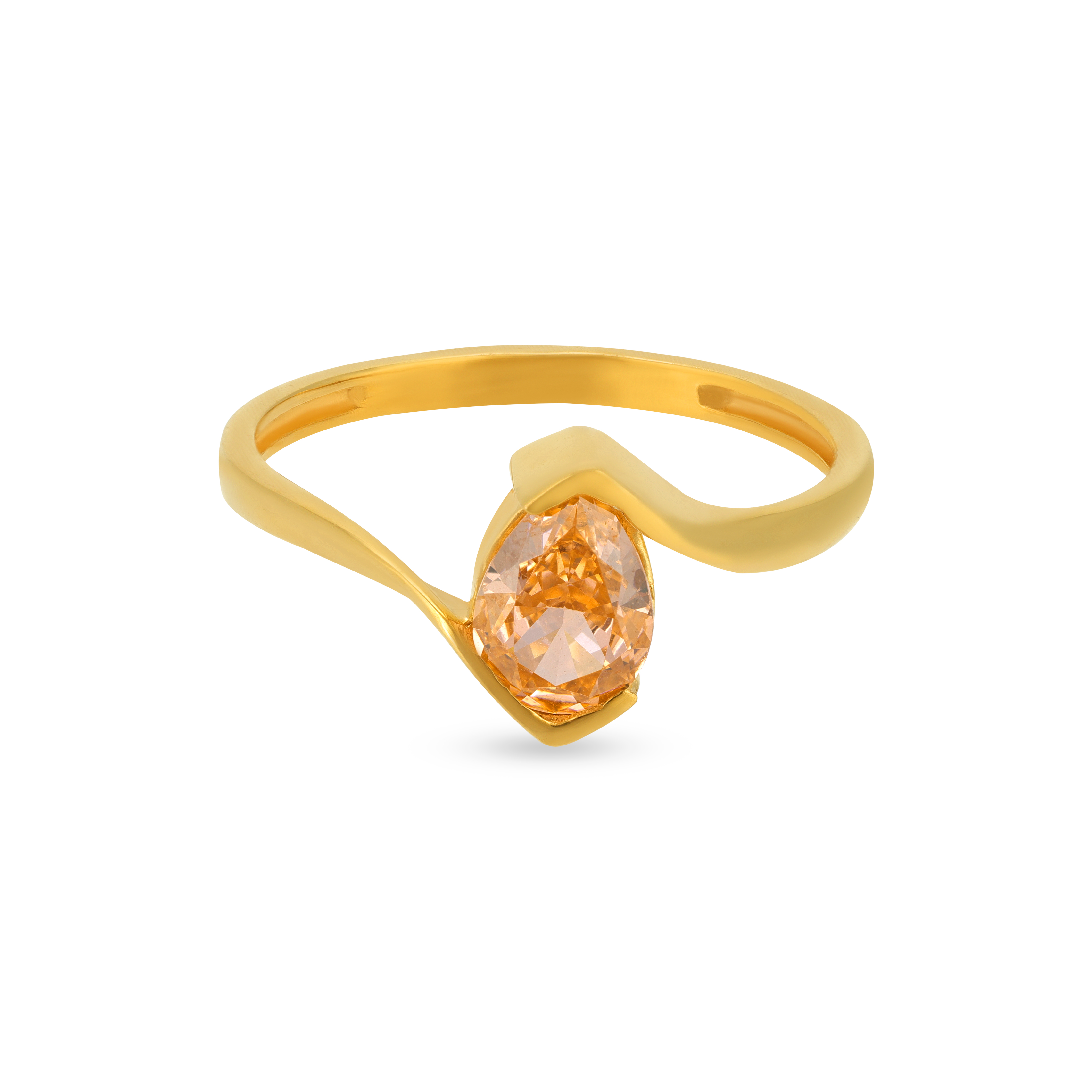 Buy Trendy Dew Drop Design Gold Ring |GRT Jewellers