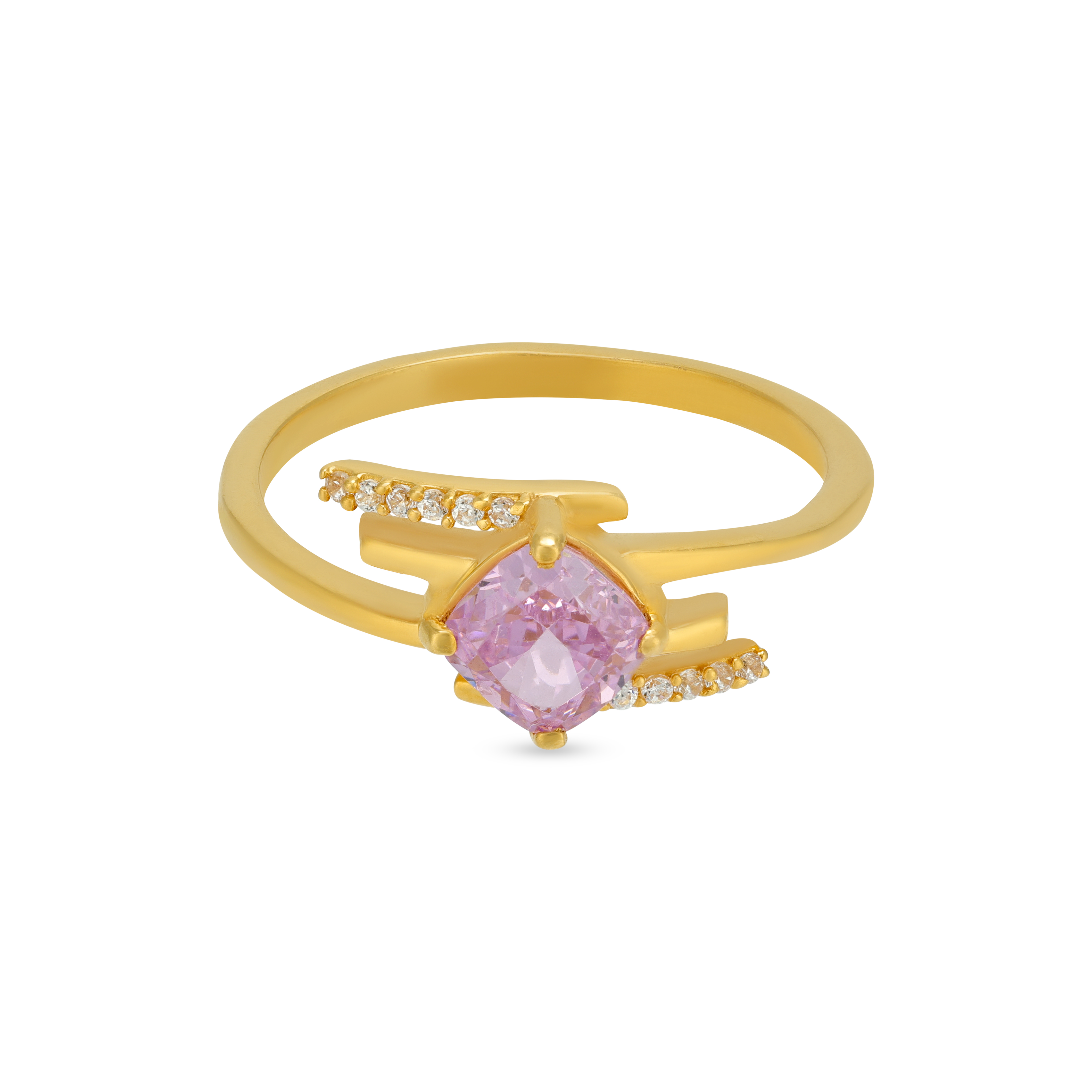 Enthralling Glint Stone Gold Ring