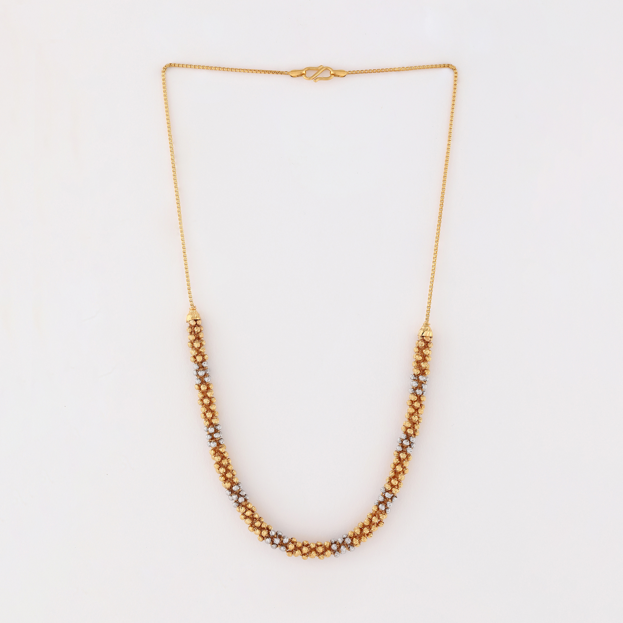 Buy Elegant Two-Tone Bead Gold Necklace | GRT Jewellers