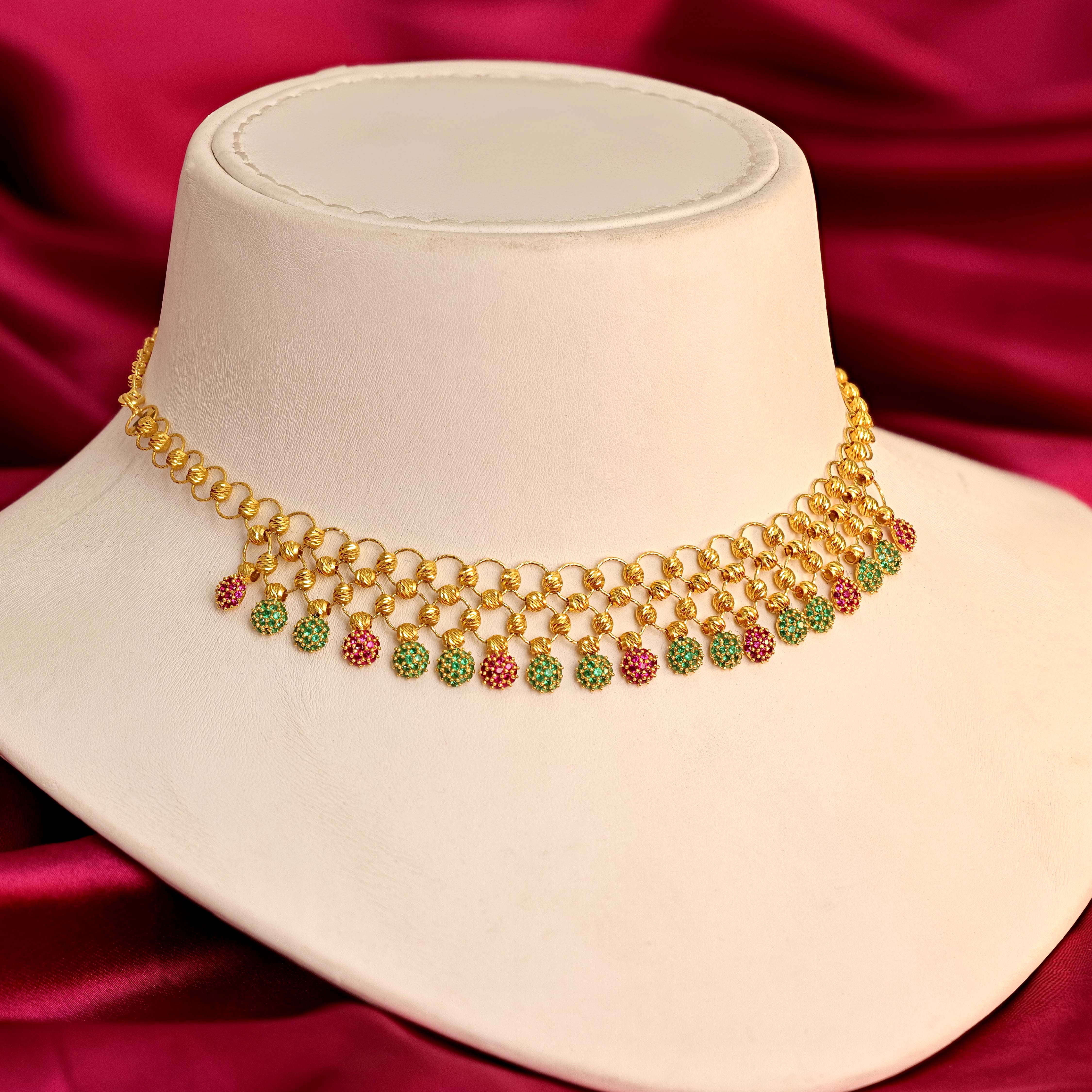 Buy Royal Beaded Bliss Gold Necklace | GRT Jewellers