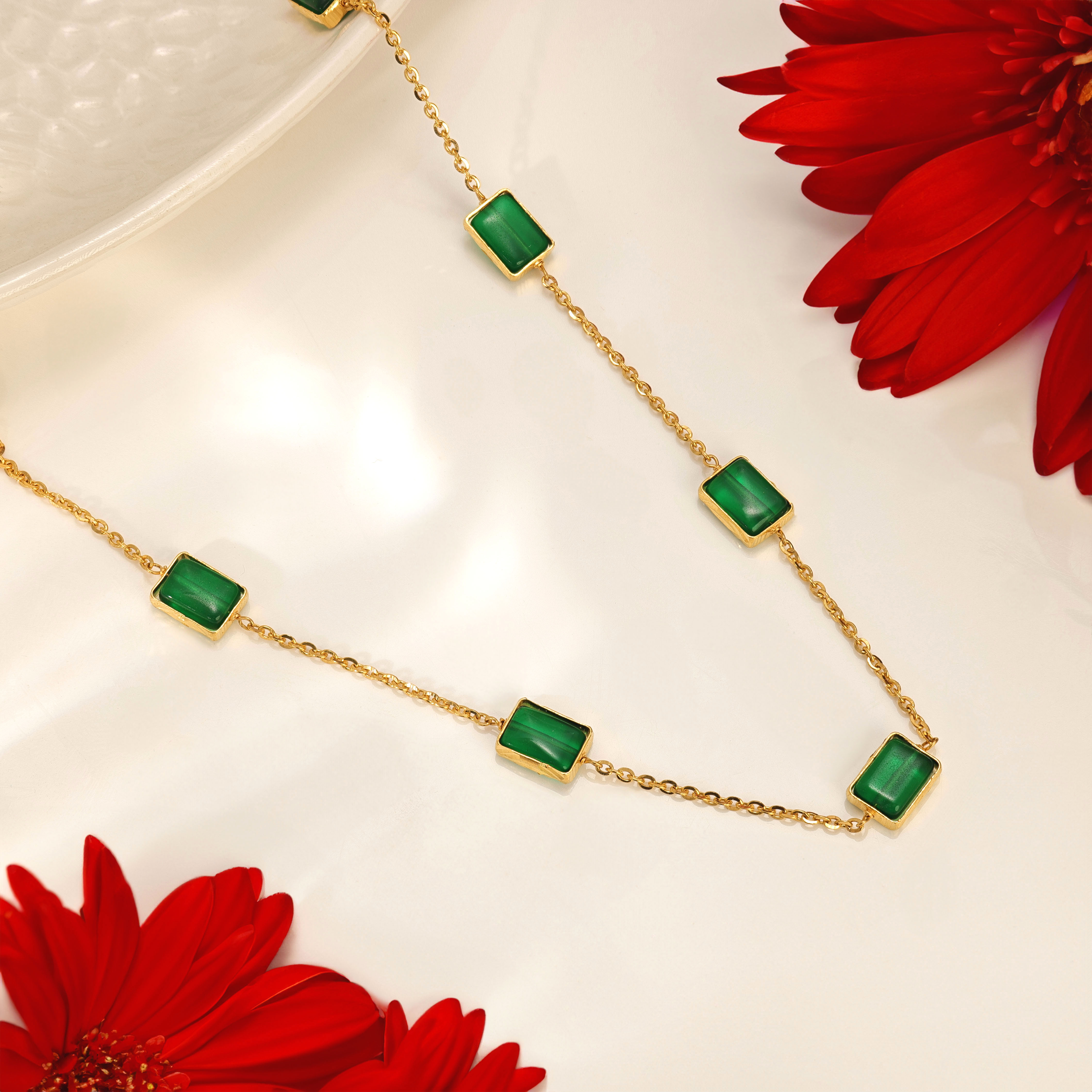 Buy Graceful Green Gold Chain | GRT Jewellers