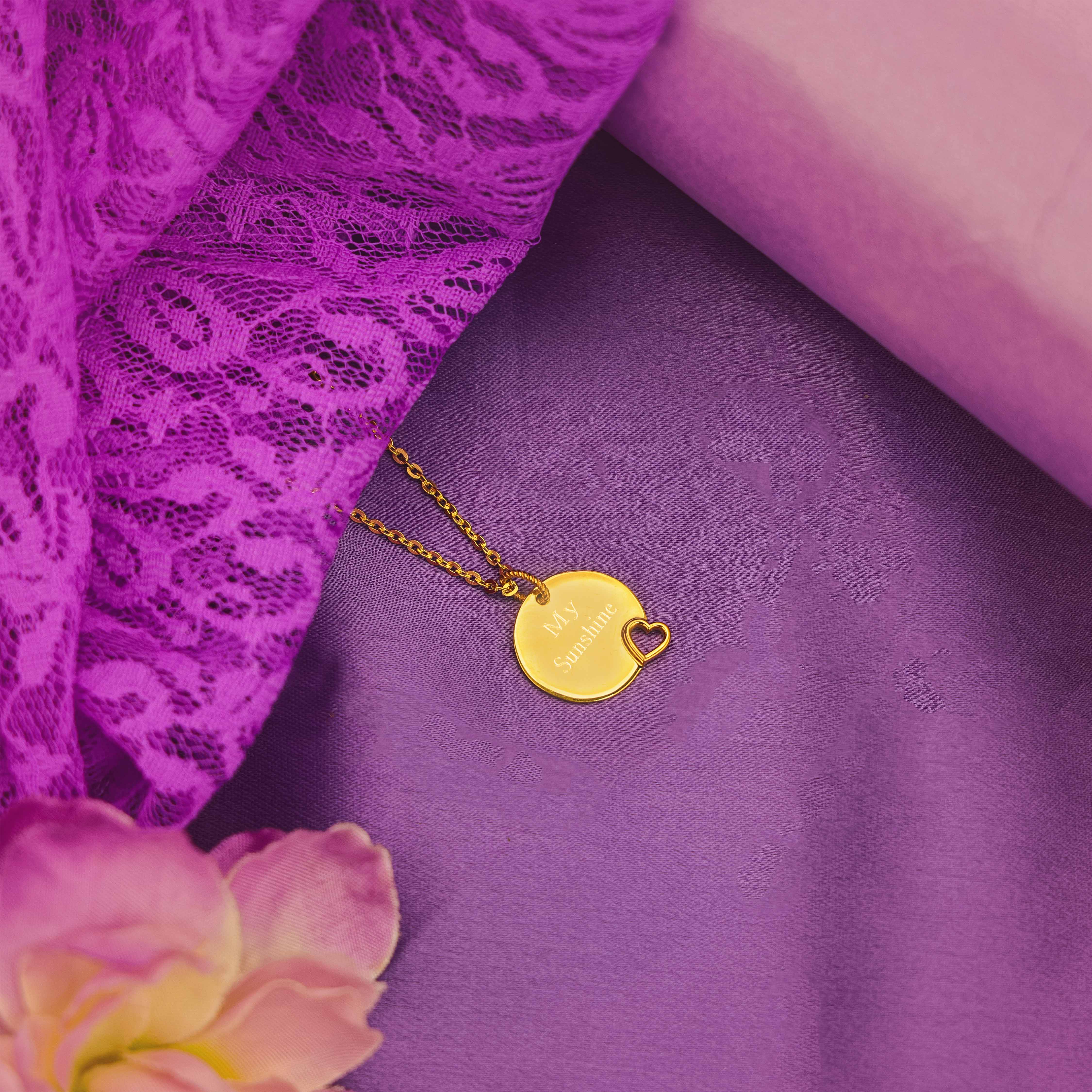 Buy Classy Mystic Heart Engraveable Gold Pendant |GRT Jewellers