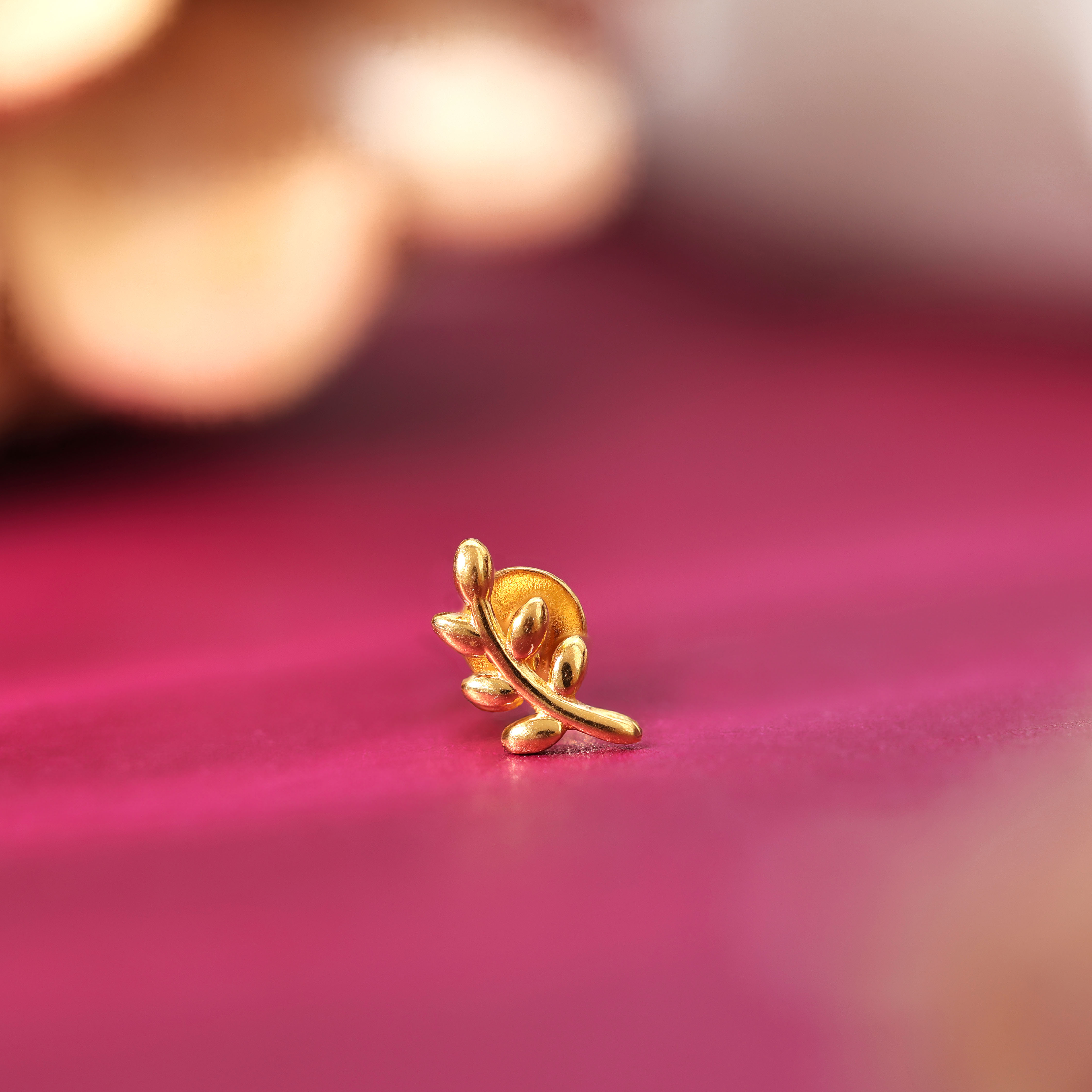 Buy Nature Inspired Vine Gold Nose Pin | GRT Jewellers