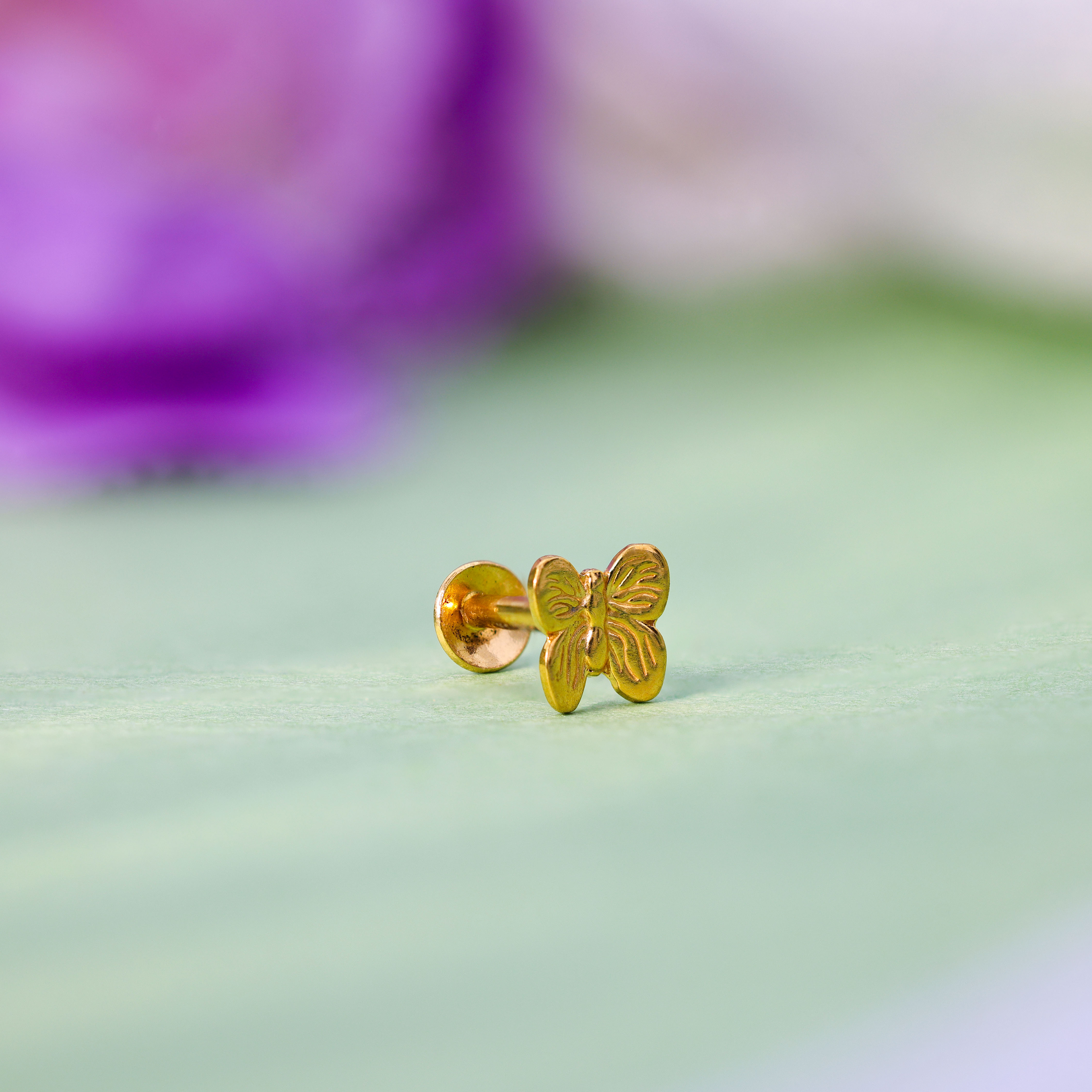 Radiant Butterfly Flutter Gold Nose Pin