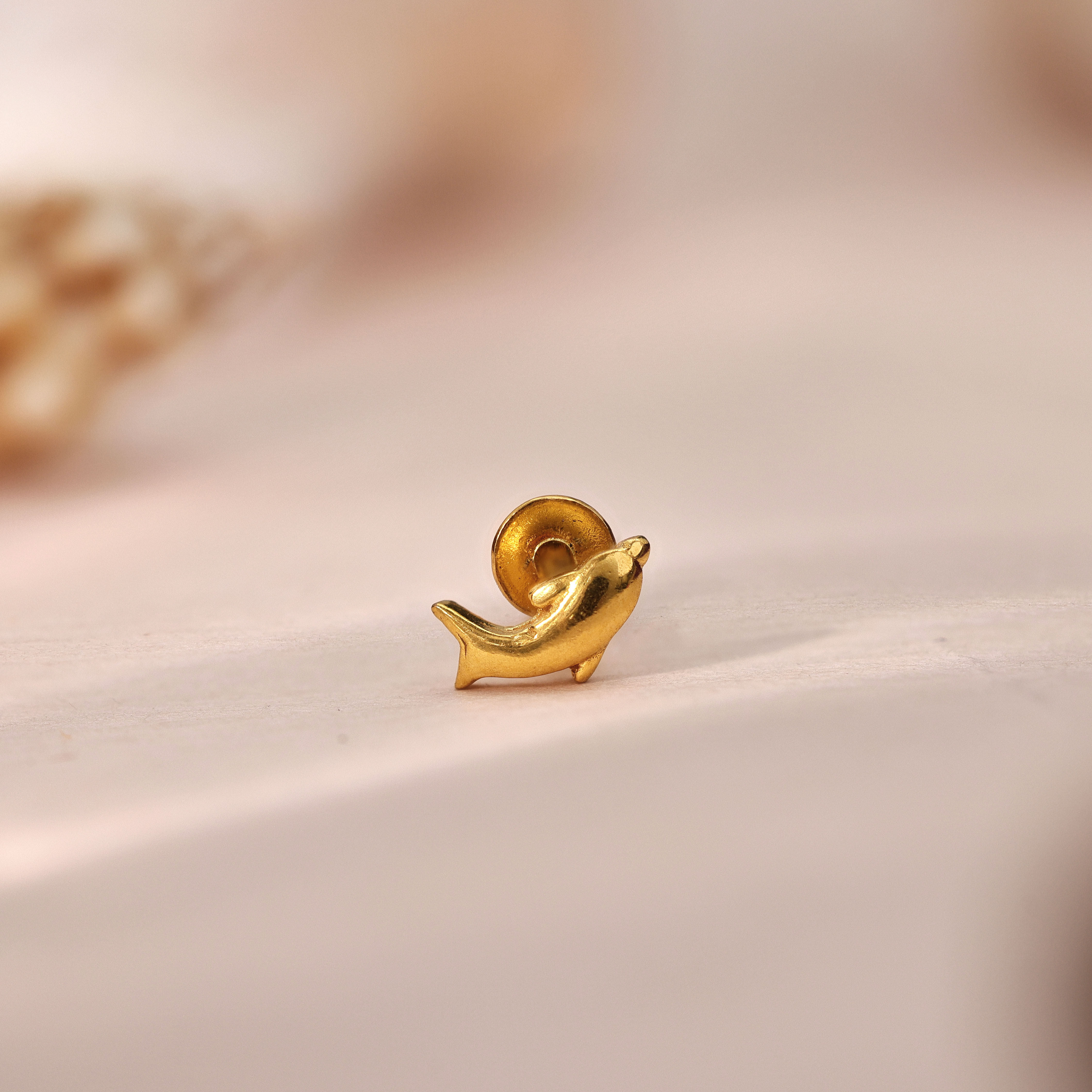 Buy Dazzling Dolphin Gold Nose Pin | GRT Jewellers
