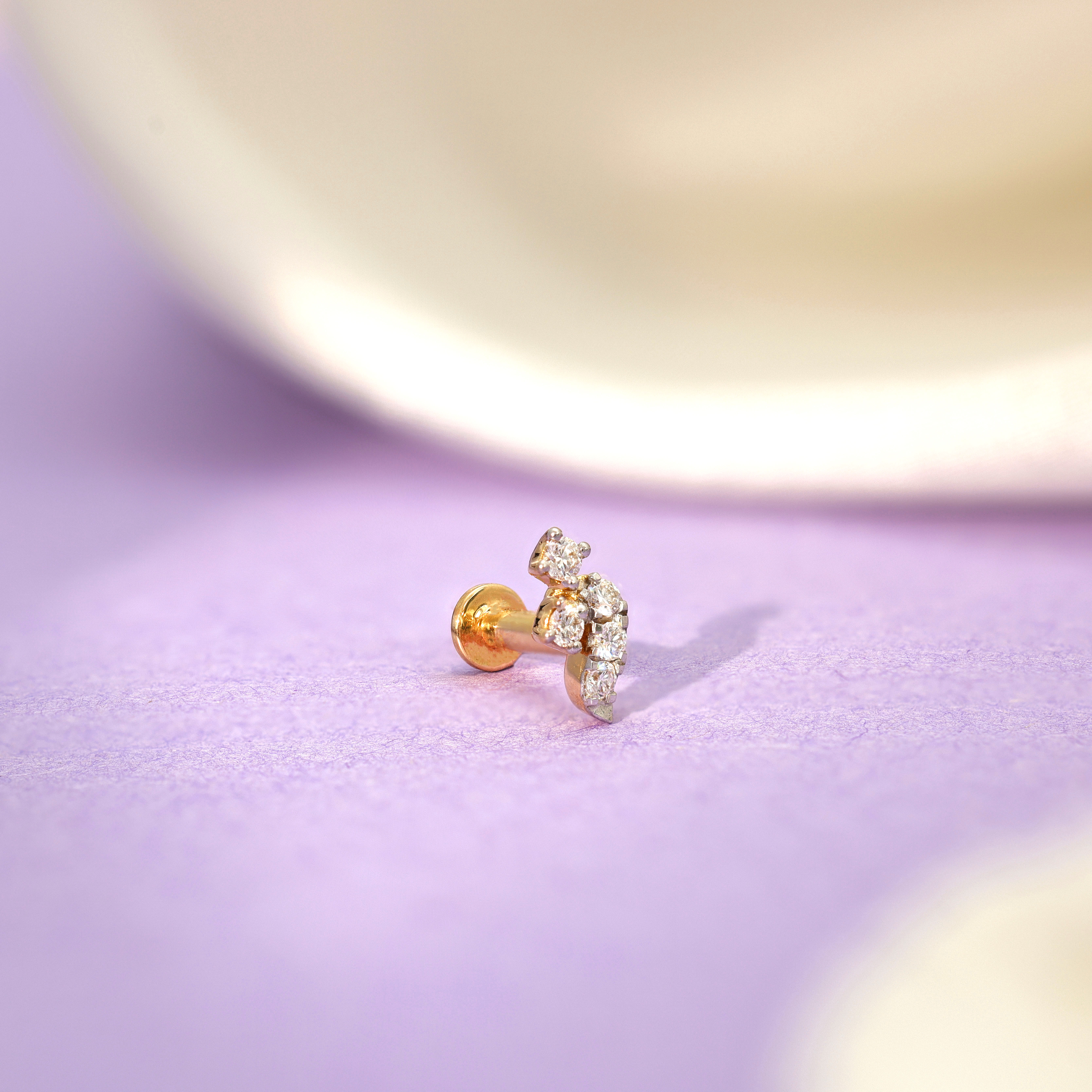 Buy Timeless Curved Brilliance Diamond Nose Pin | GRT Jewellers