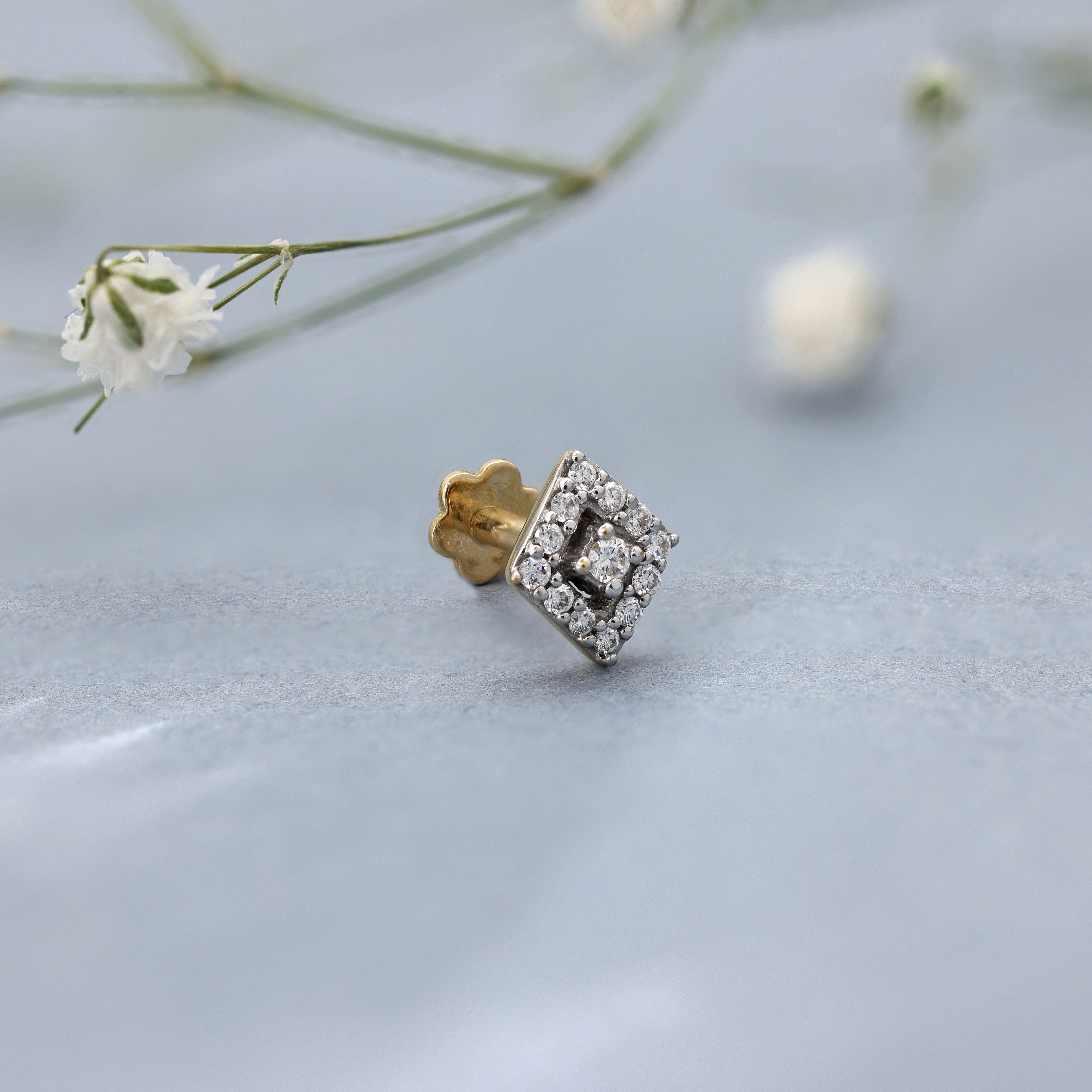 Buy Radiant Square Diamond Nose Pin | GRT Jewellers