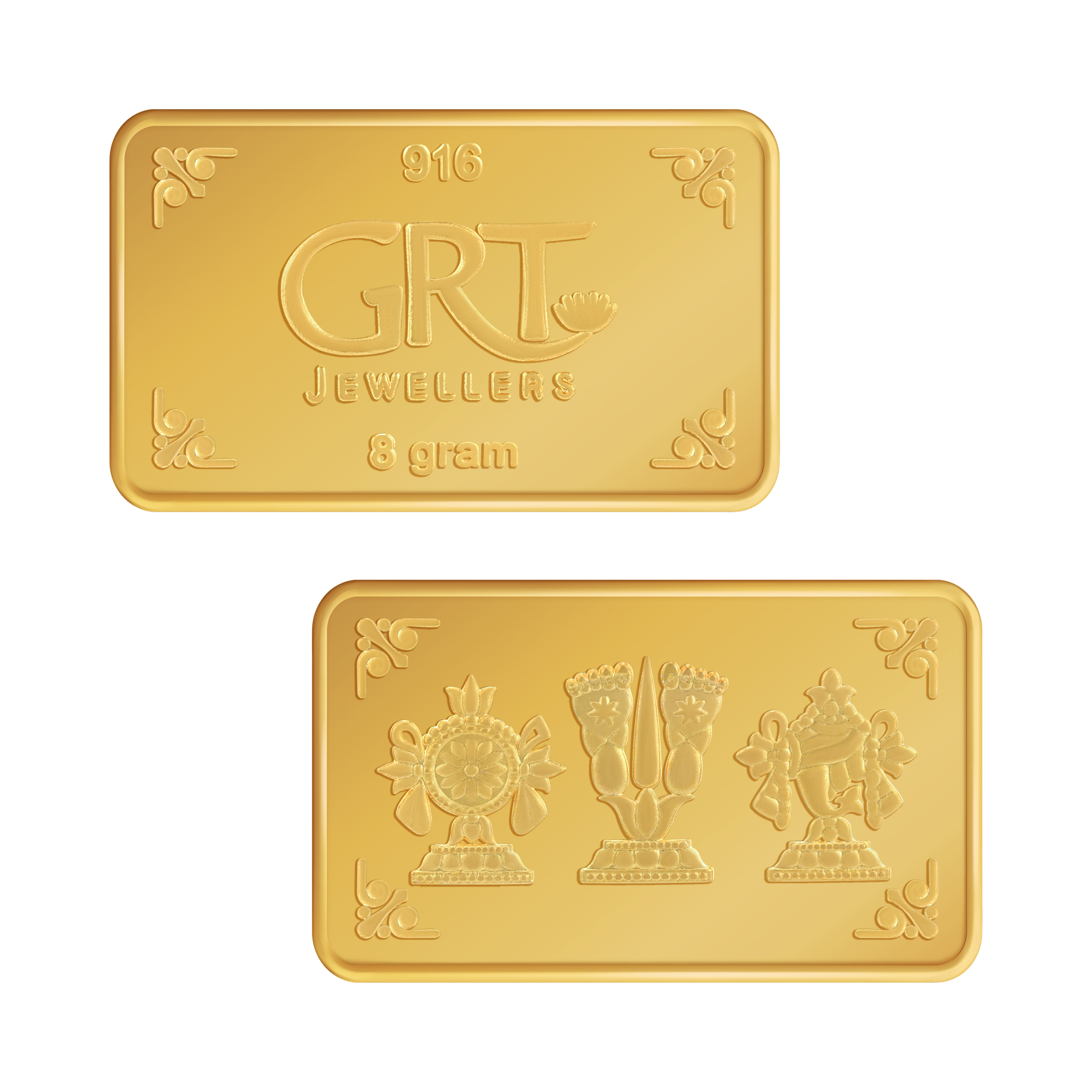 Buy 22KT 8 Grams Thirunamam Sangu Chakram Gold Biscuit | Authentic ...