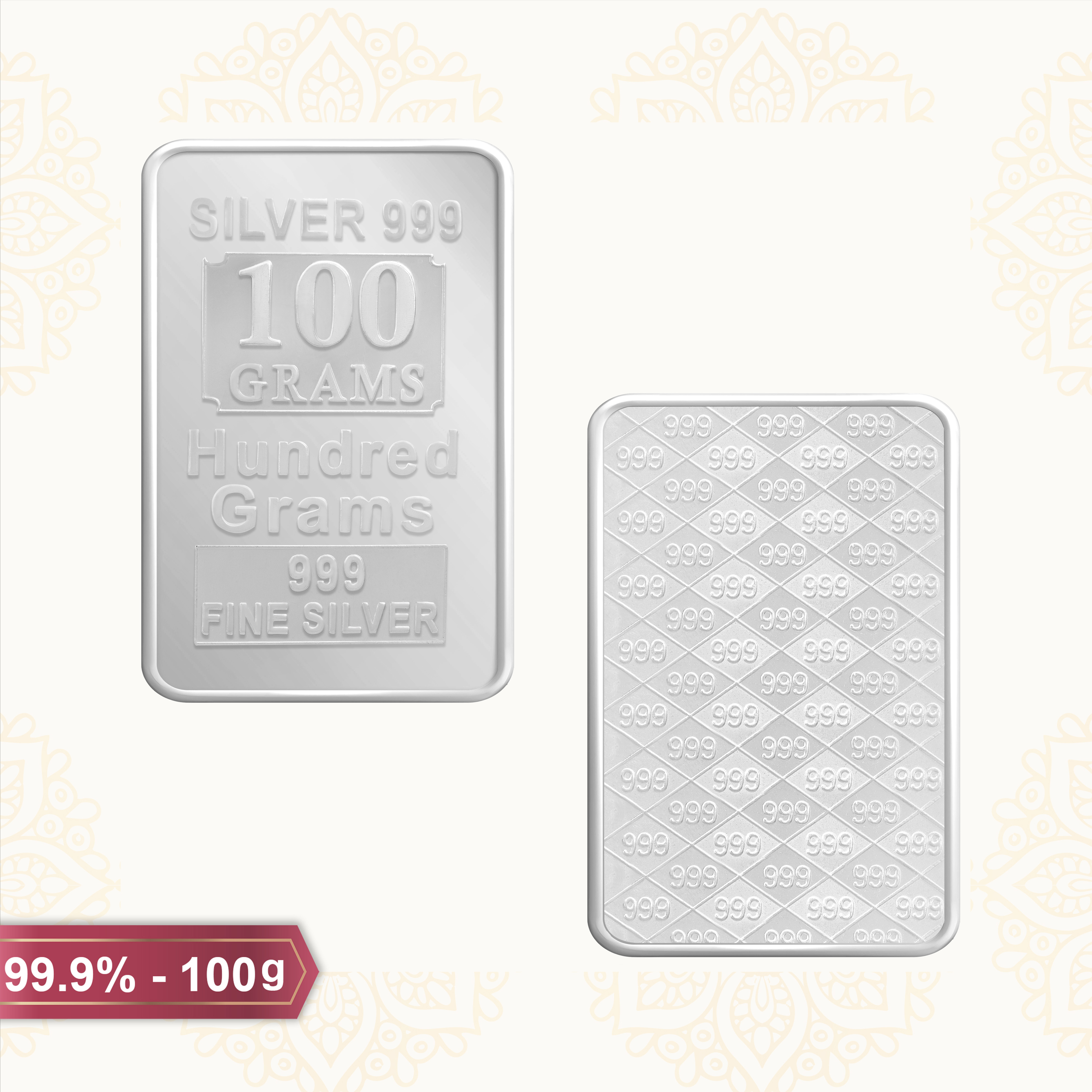 Buy 100 Grams Silver Bar | 99.9% Purity | Fine Silver Jewelry
