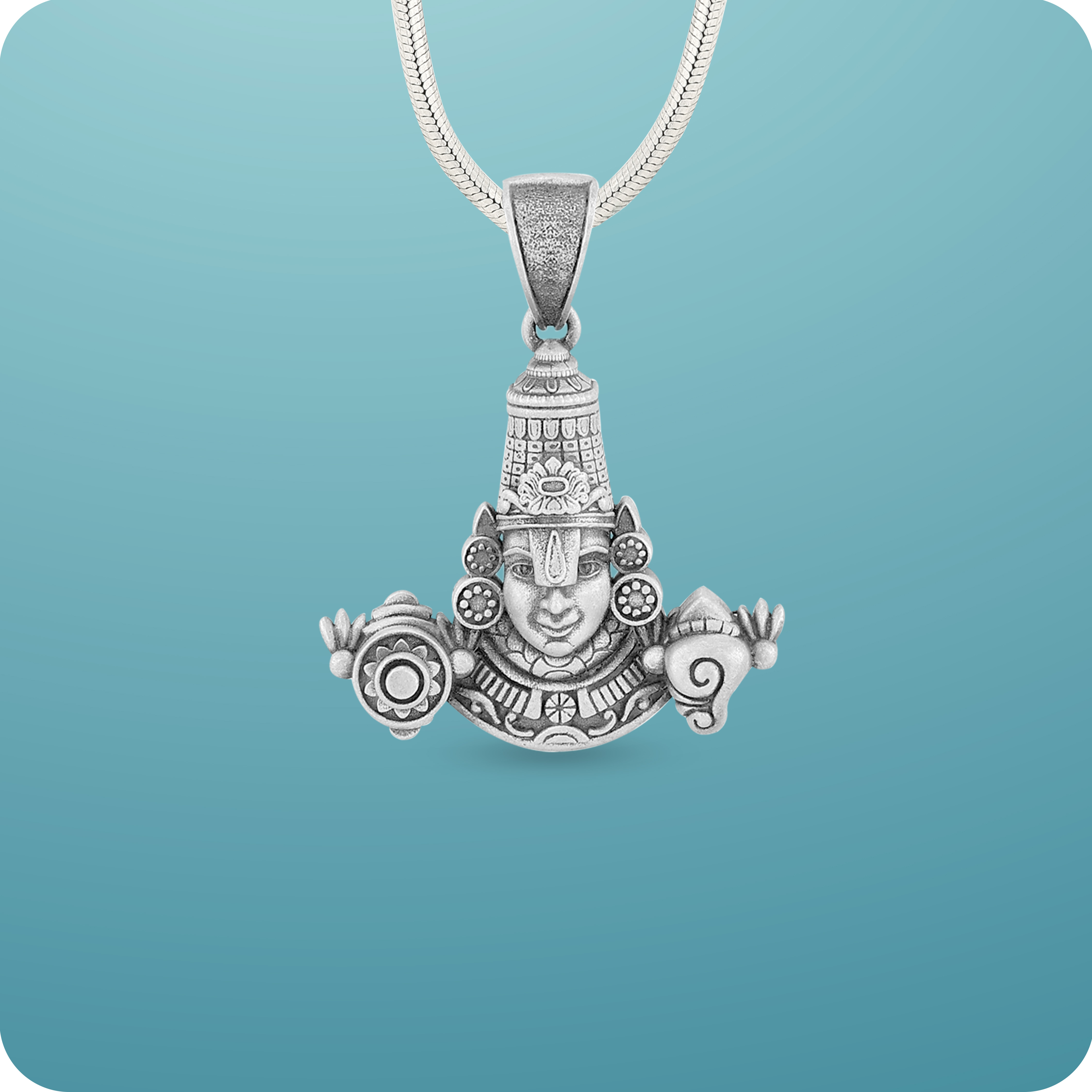 Almighty Lord Venkateshwara Silver Pendant | GRT Jewels