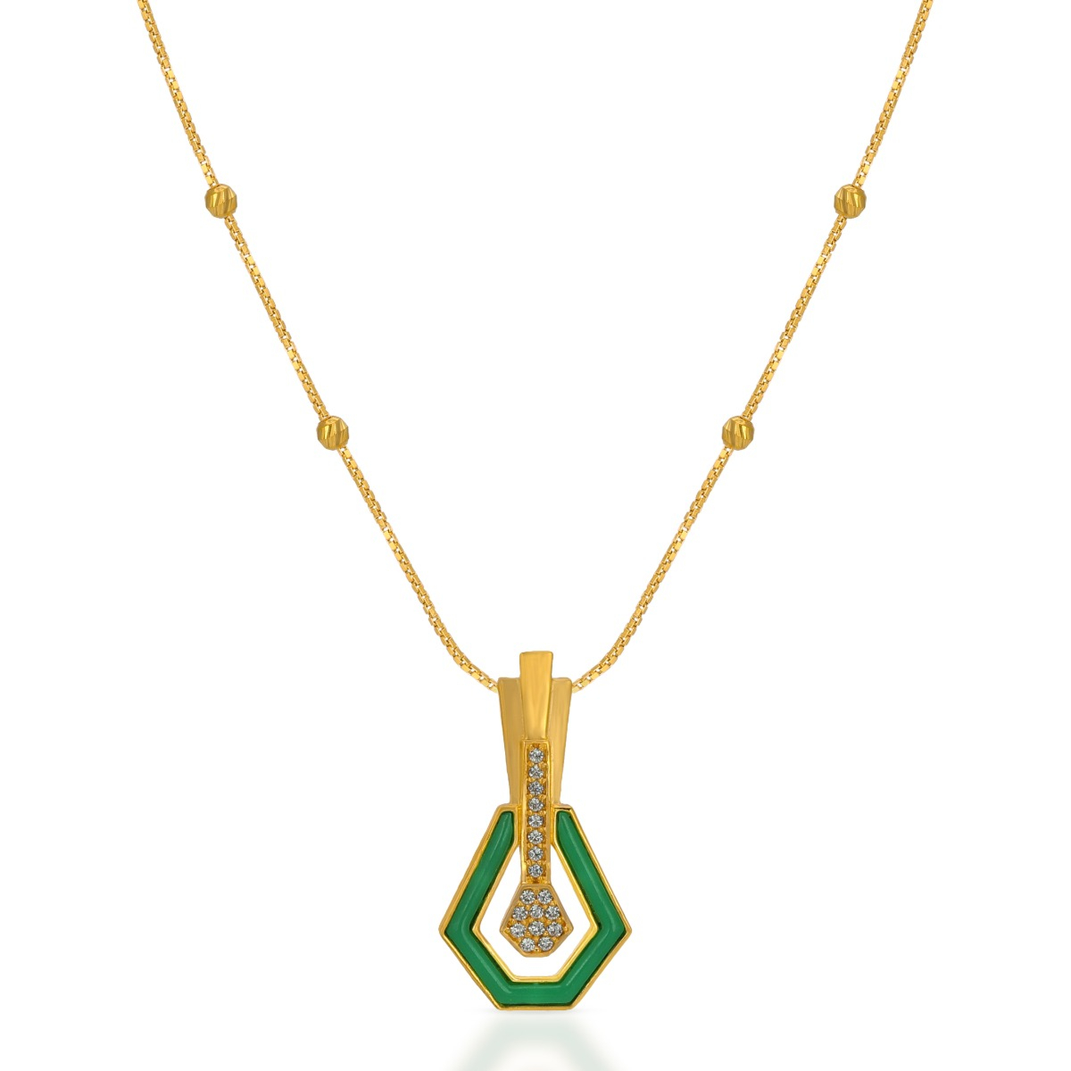 Buy Enticing Carved Beaded Gold Necklace - Resin Collection |GRT Jewellers