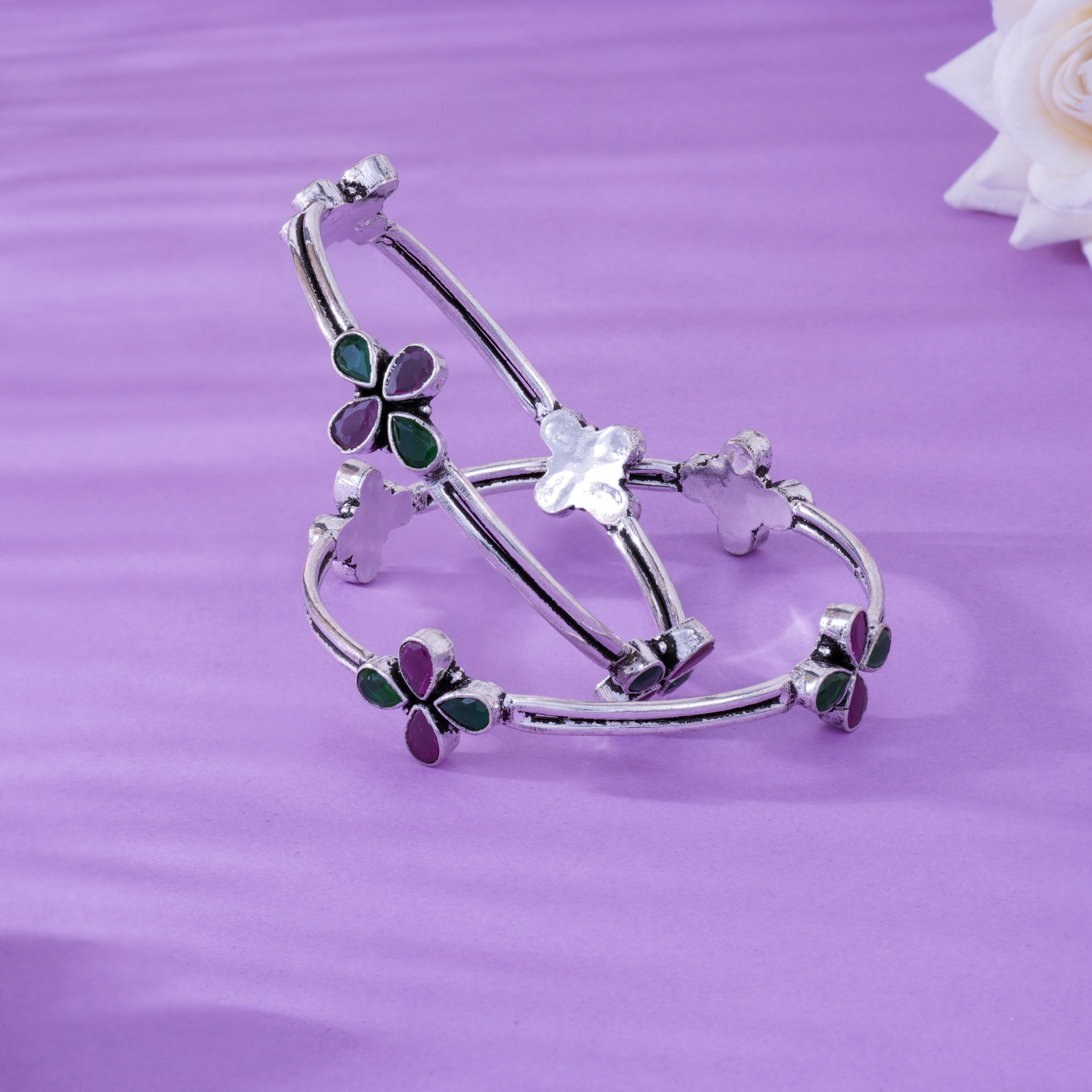 Silver bangles for ladies in grt store