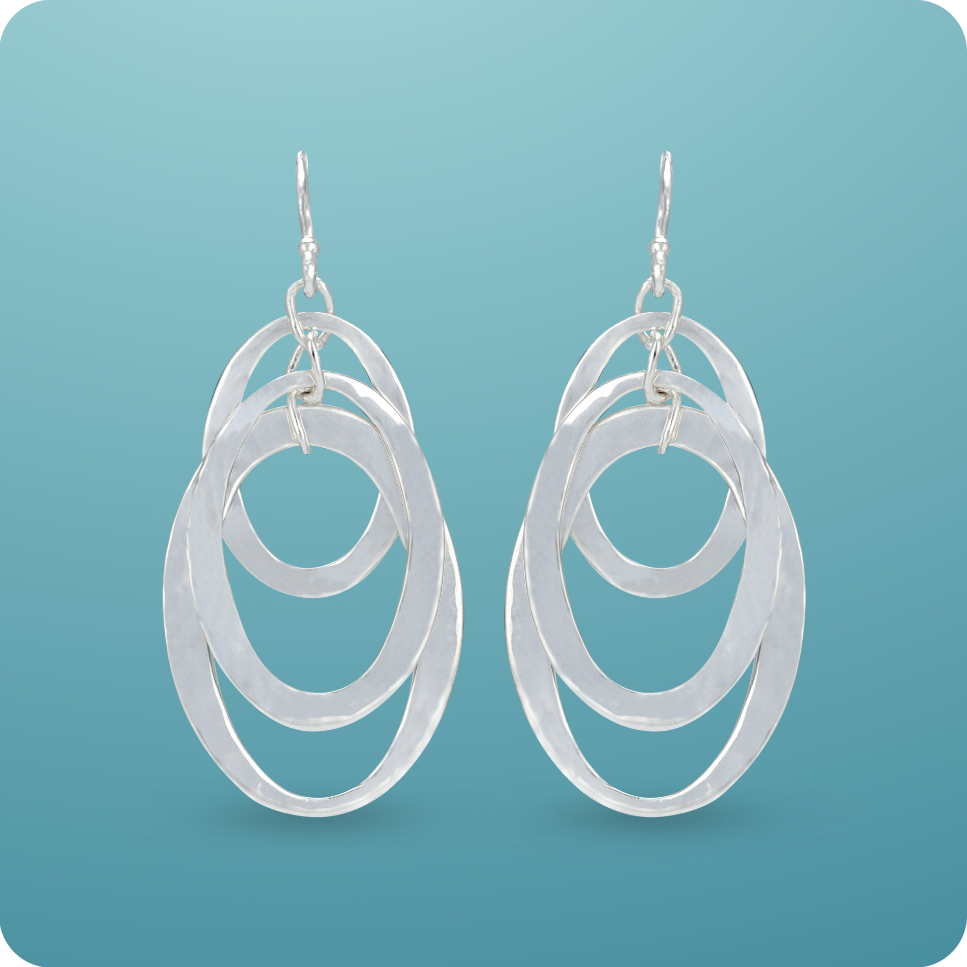 Buy Lustrous Oval Loops Silver Earrings |GRT Jewellers