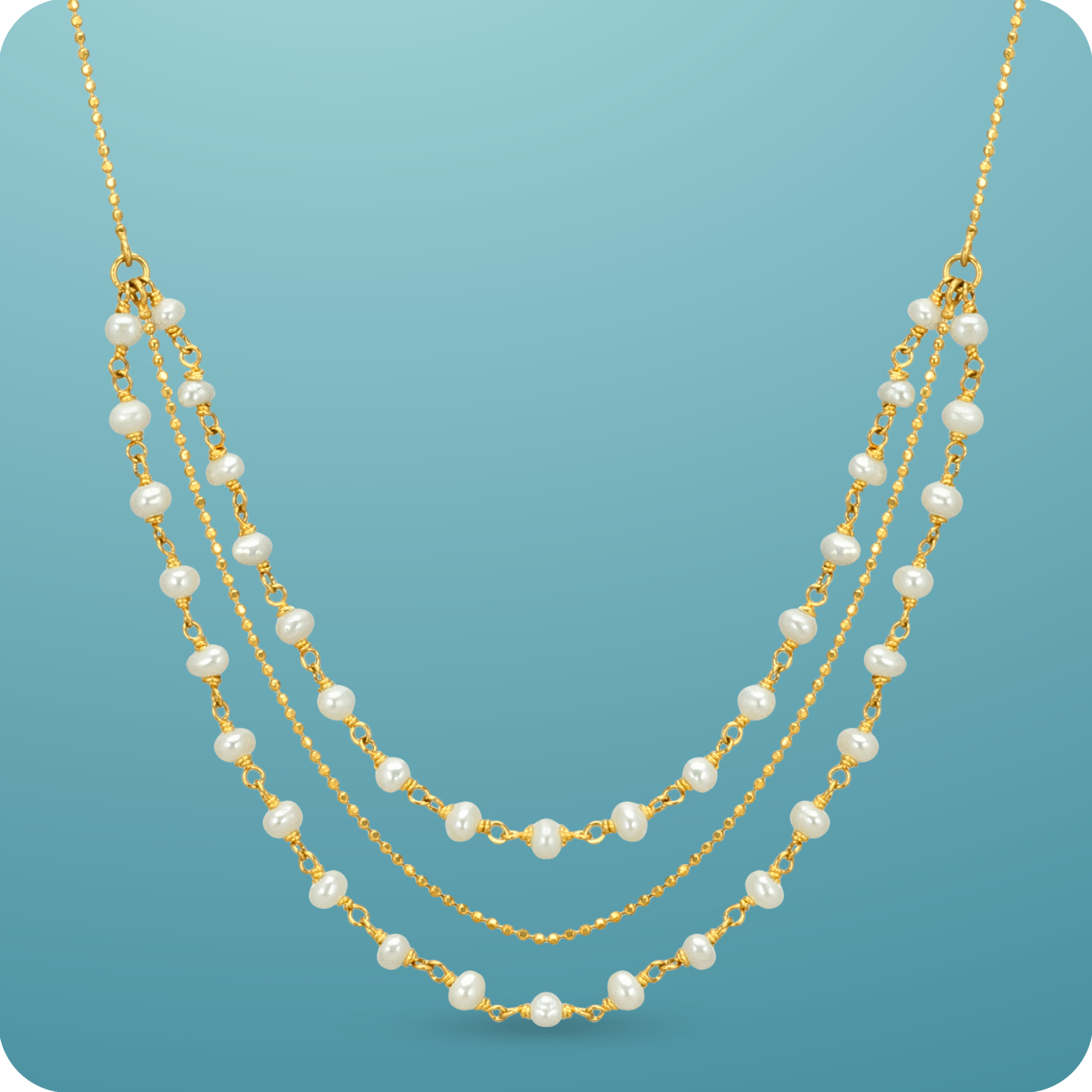 Buy Exuberant Dual Layered Pearl Silver Chain |GRT Jewellers