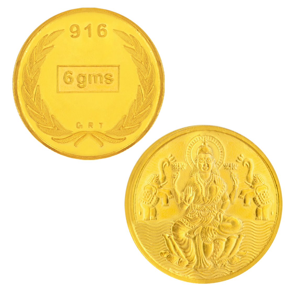 Buy 22KT 6 Grams Lakshmi Gold Coin |GRT Jewellers