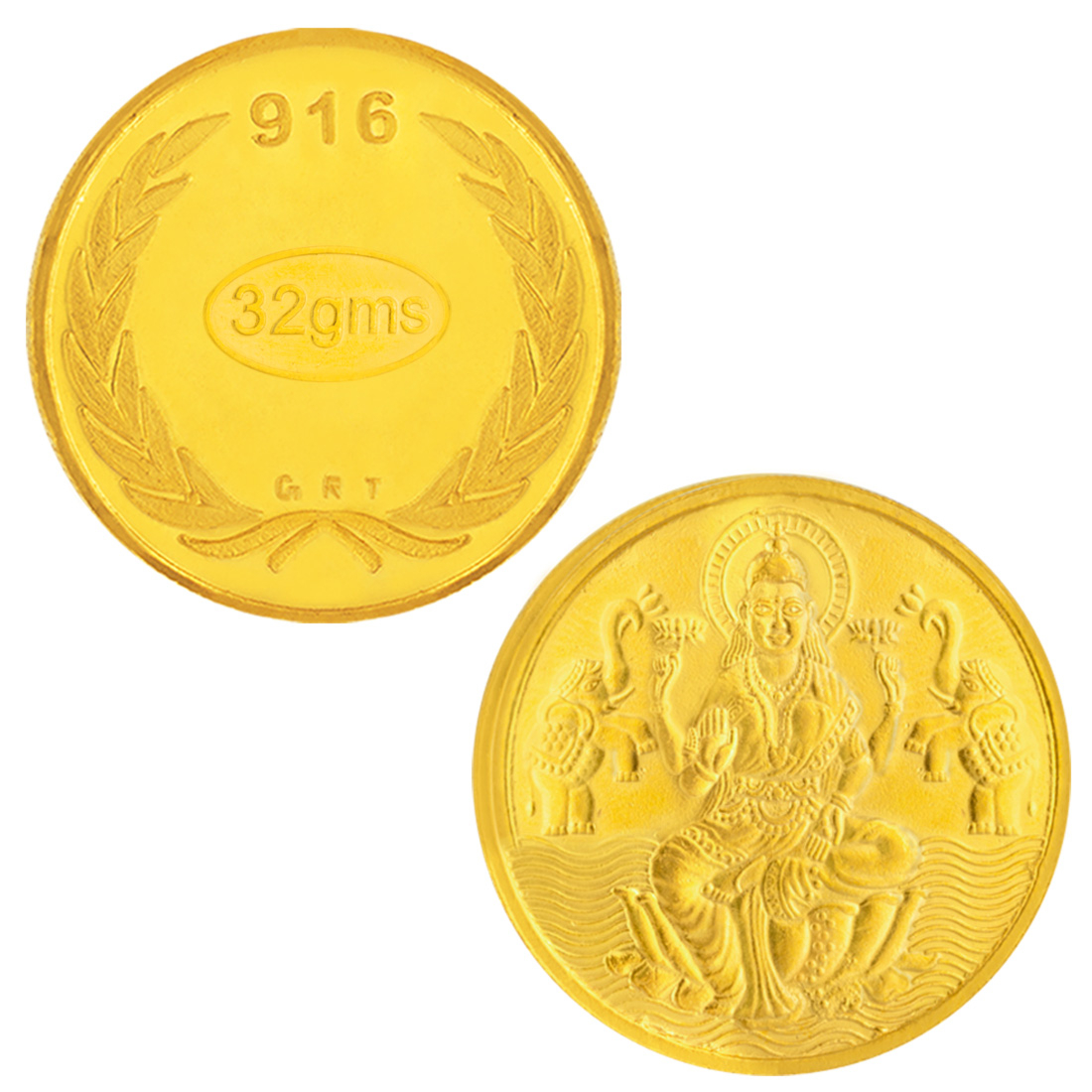Buy 22KT 32 Grams Lakshmi Gold Coin |GRT Jewellers